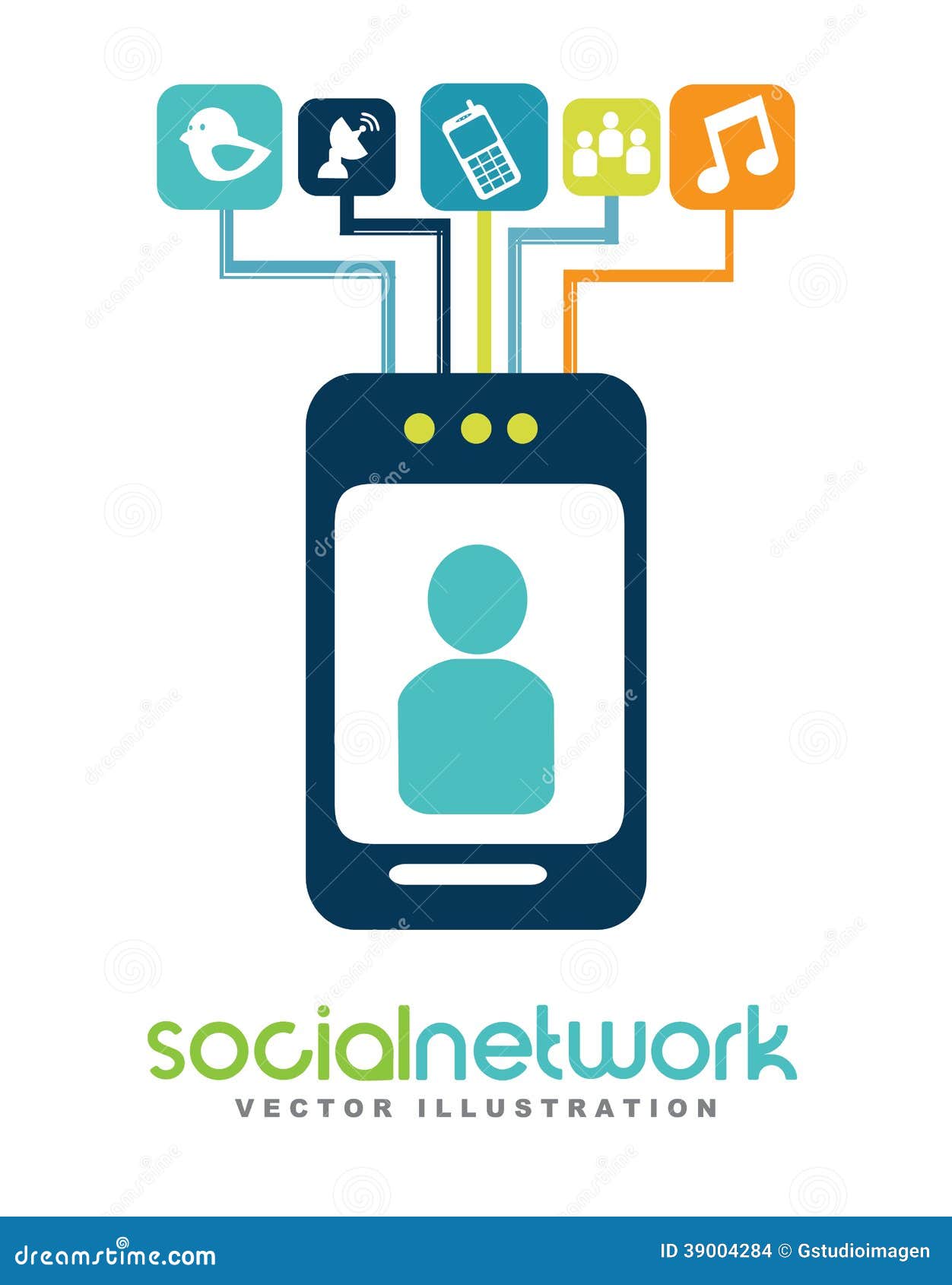 Social network design stock vector. Illustration of elements - 39004284