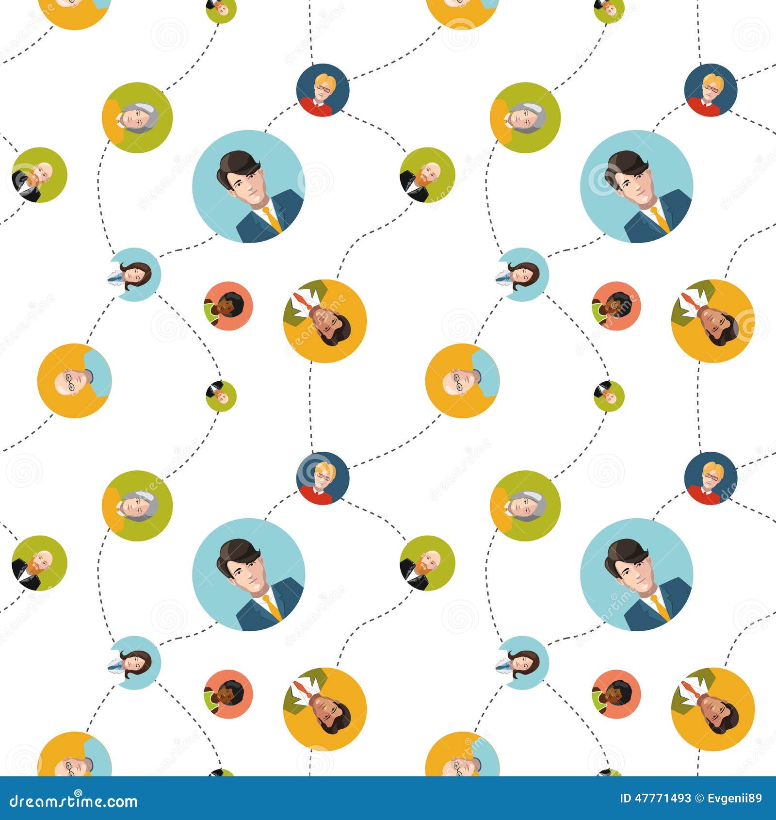Social Network Flat Seamless Pattern Stock Vector - Illustration of ...