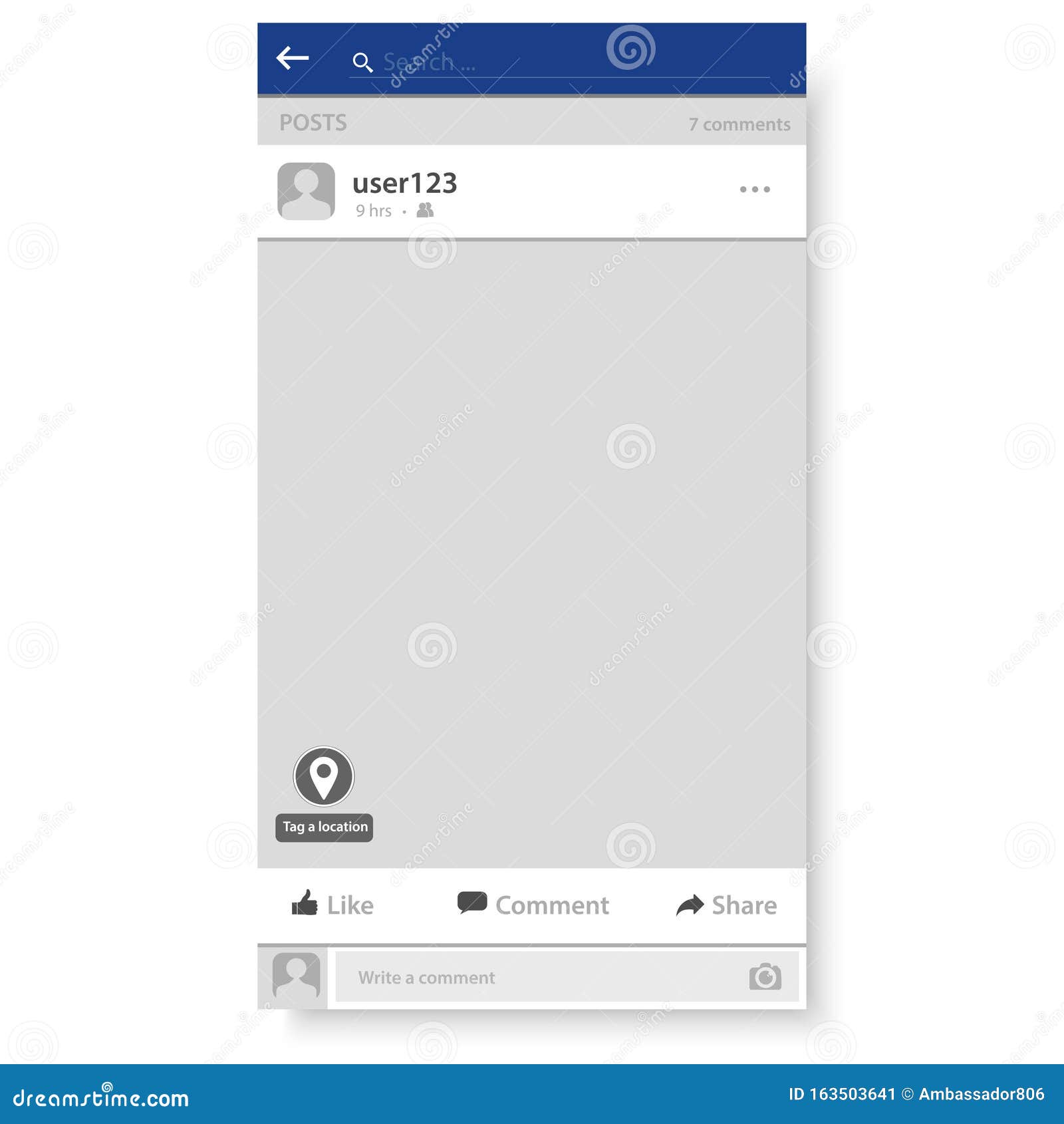 Social Network Frame, Post Messenger Template, Vector Editorial Photo ...