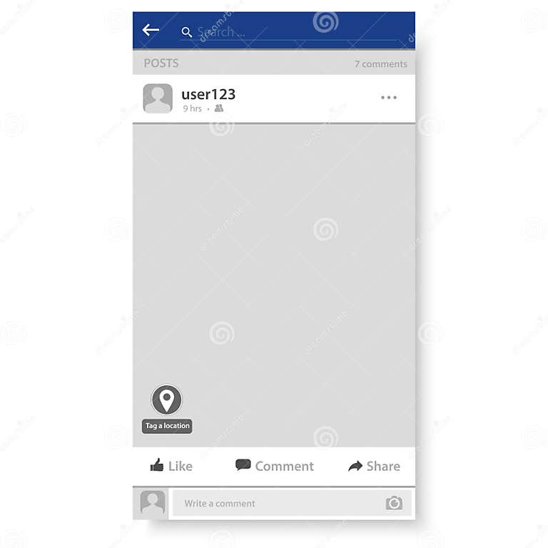 Social Network Frame, Post Messenger Template, Vector Editorial Photo ...