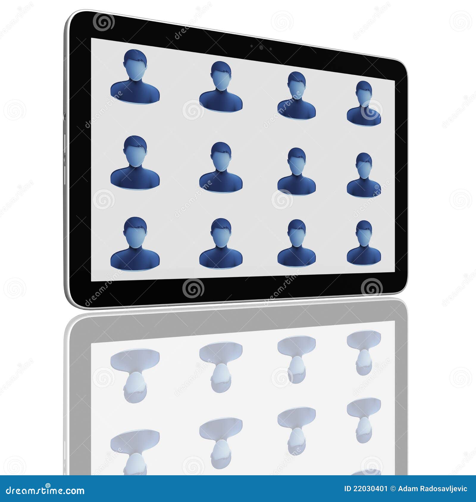 Social Network Group of Tablet Computers Stock Illustration ...