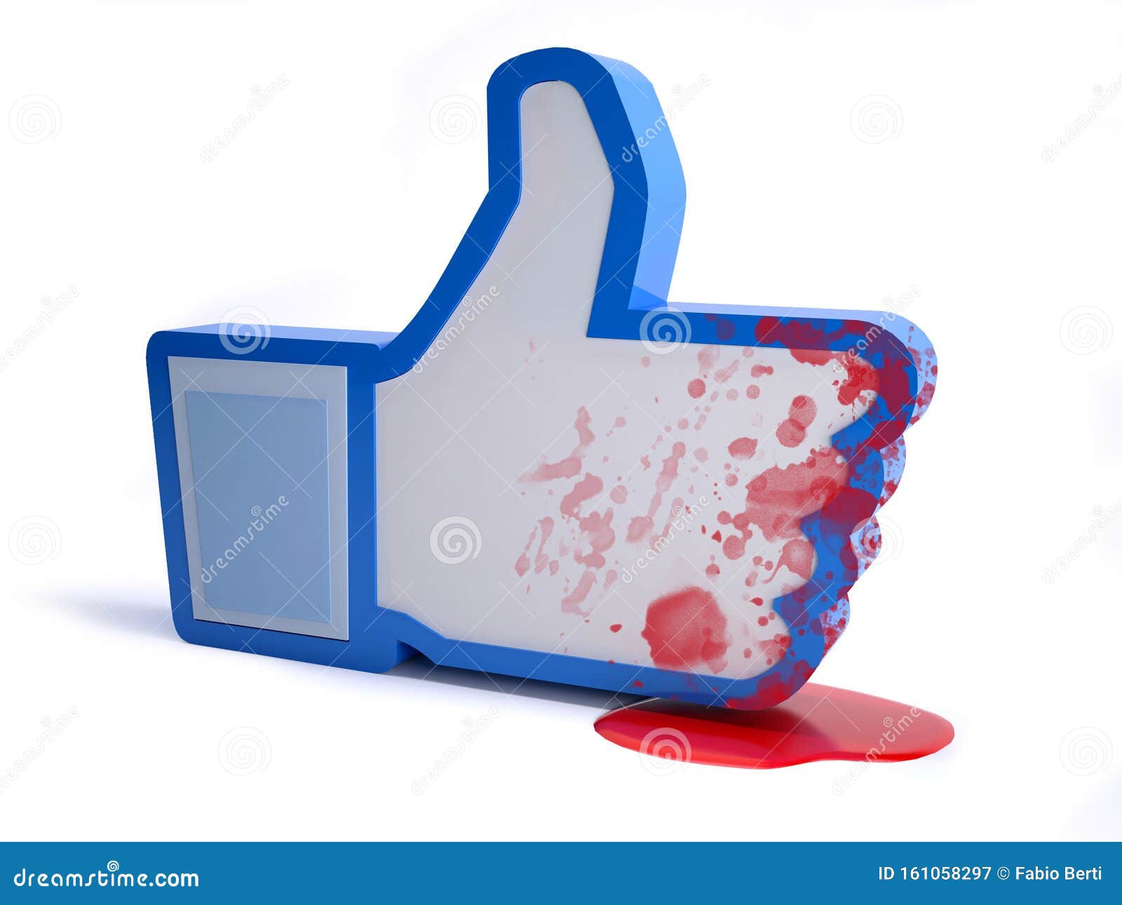Social Network Hand Icon with Blood, Online Hate Concept Stock ...