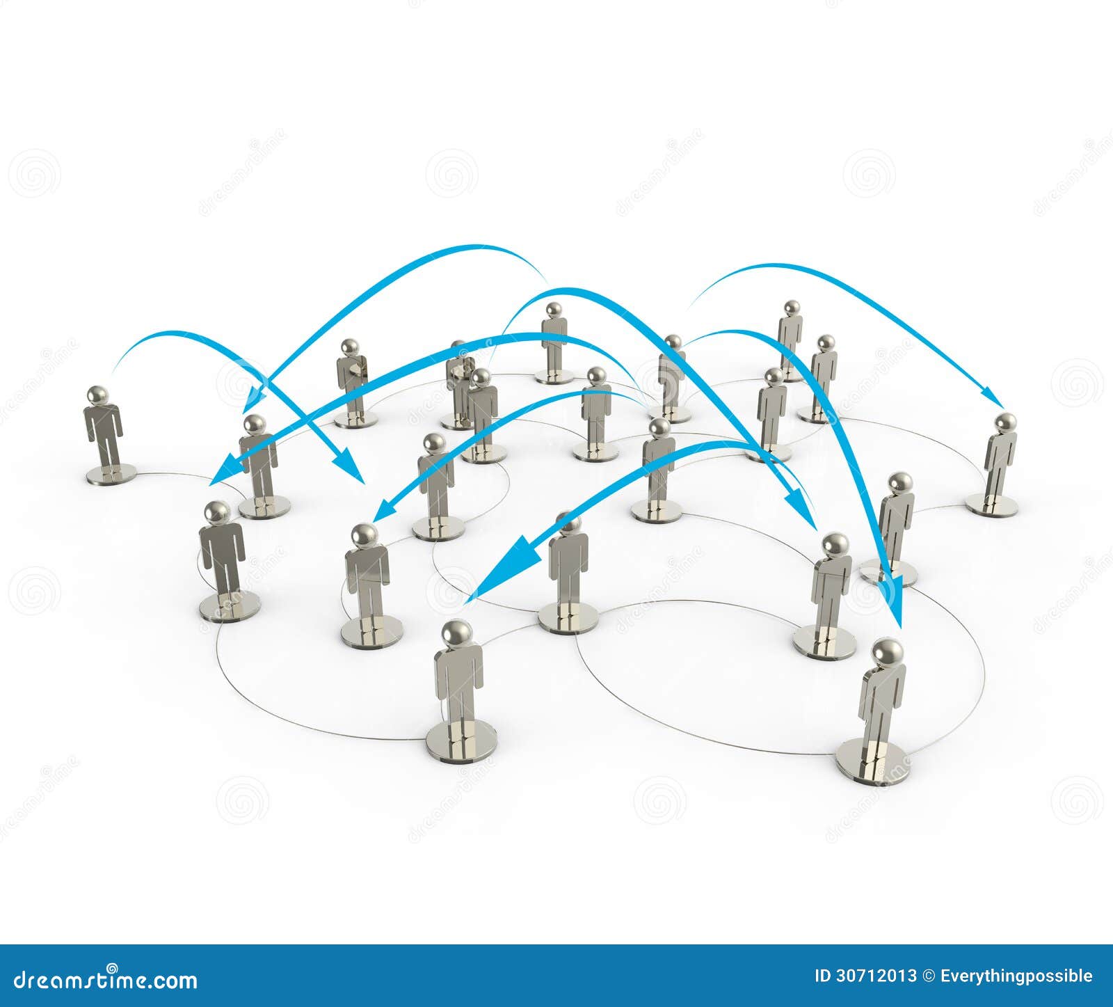 Social Network Human 3d on World Map Stock Illustration - Illustration ...