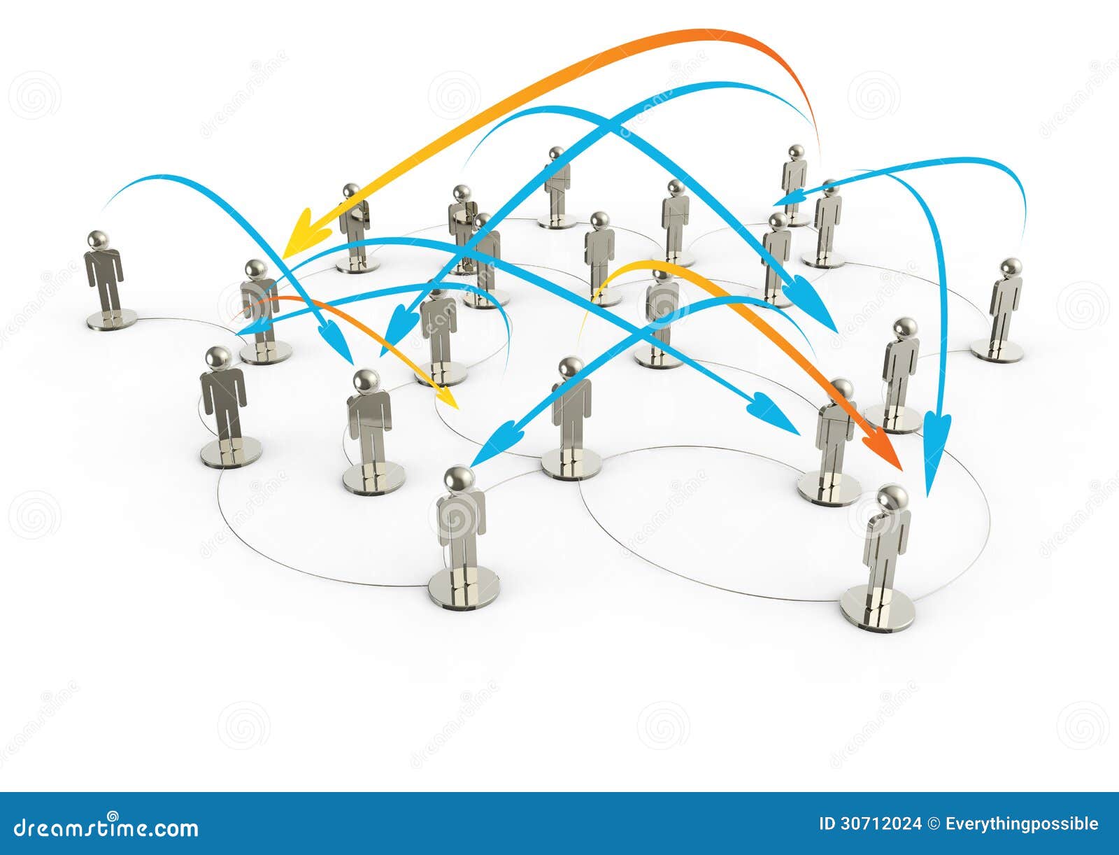 Social Network Human 3d on World Map Stock Illustration - Illustration ...