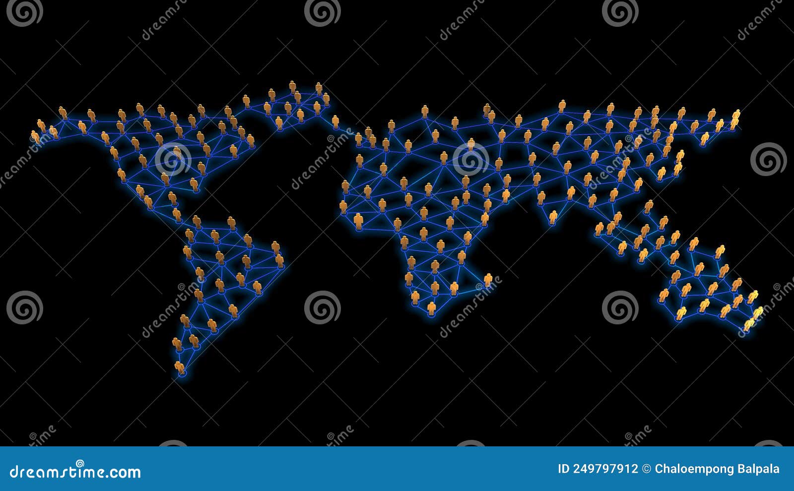 Social Network with Human Symbol. Stock Illustration - Illustration of ...