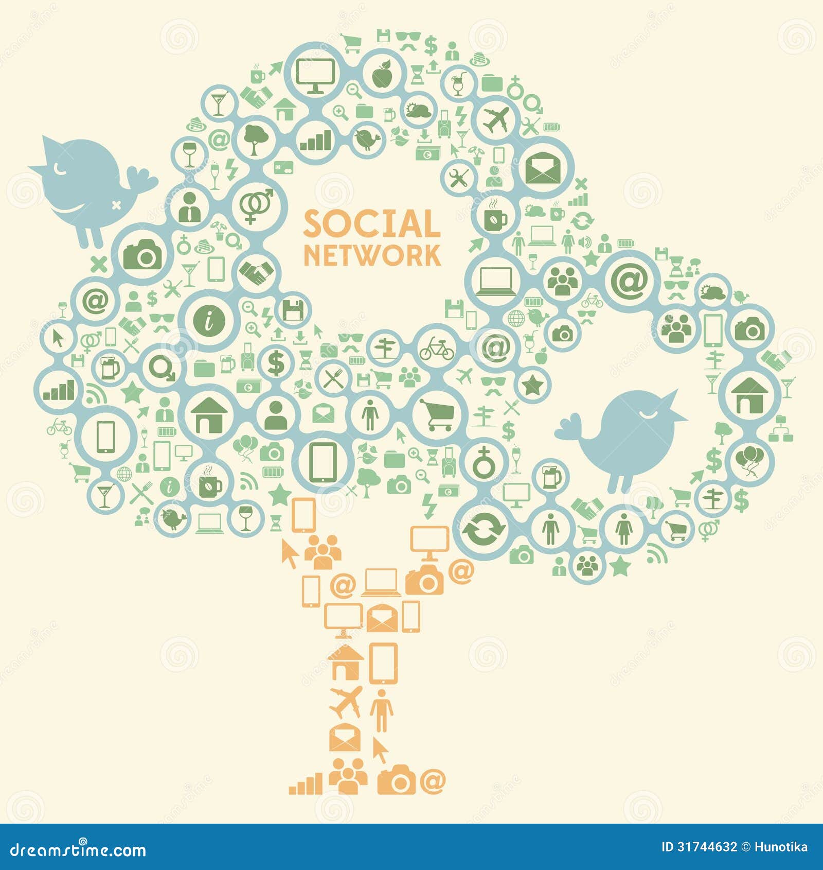 Social Network Icon Tree stock illustration. Illustration of abstract ...