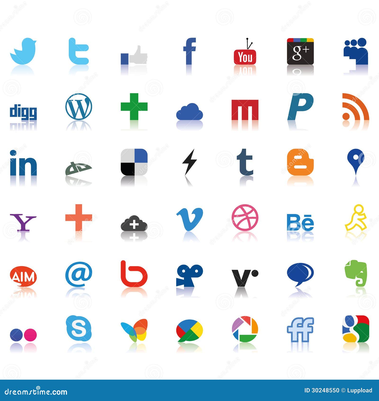 Social Network Icons Colored Editorial Image - Illustration of behance ...