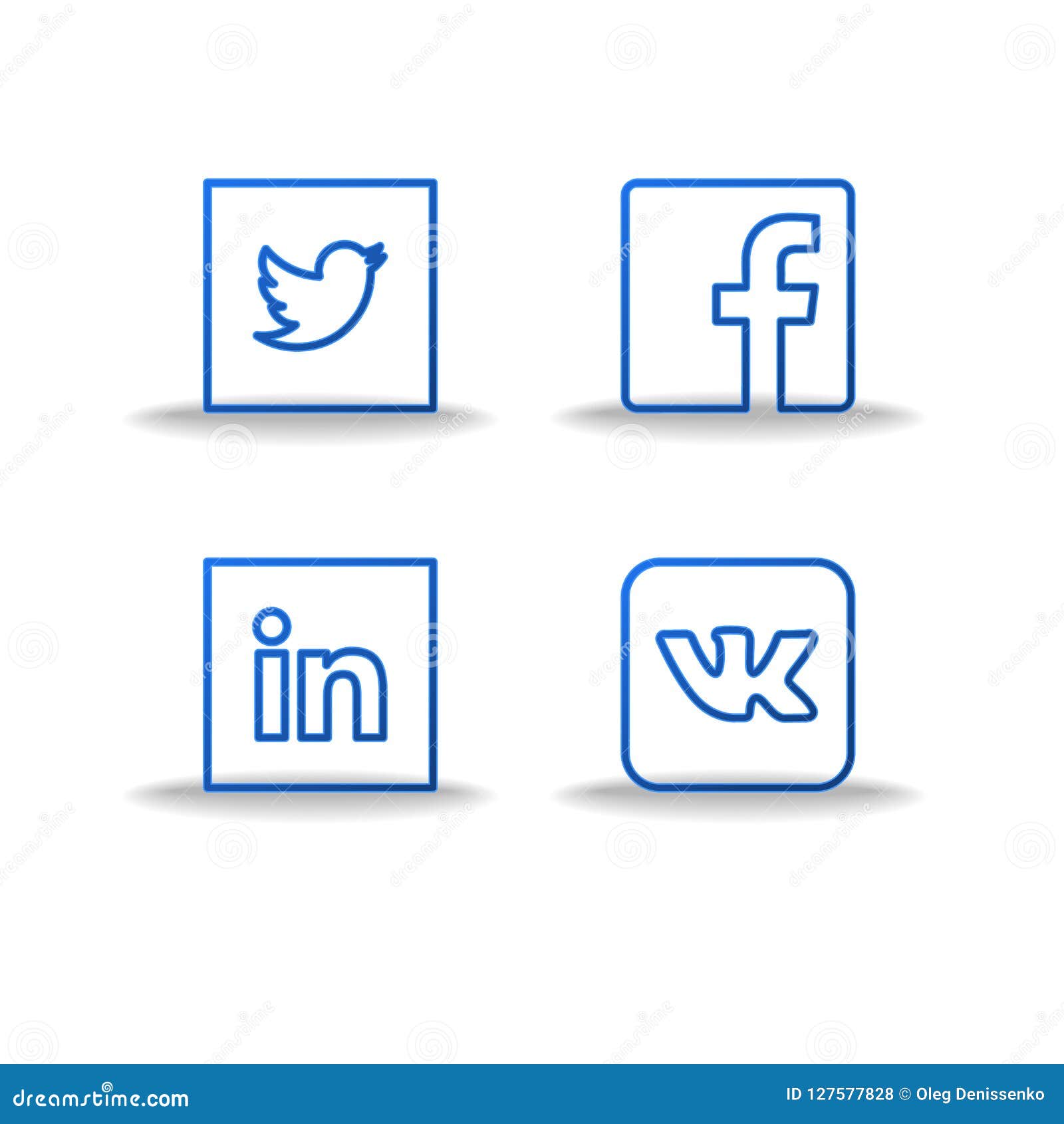 Social Network Icons and Stickers Set. Social Media Flat Logo Editorial ...
