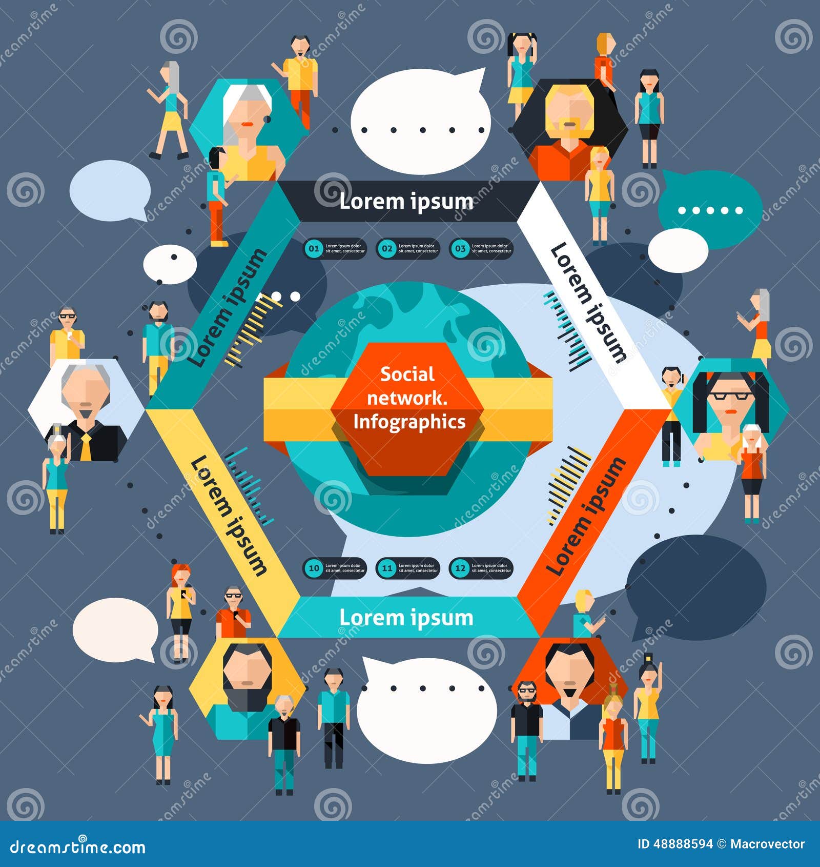 Social Network Infographics Stock Vector - Illustration of information ...