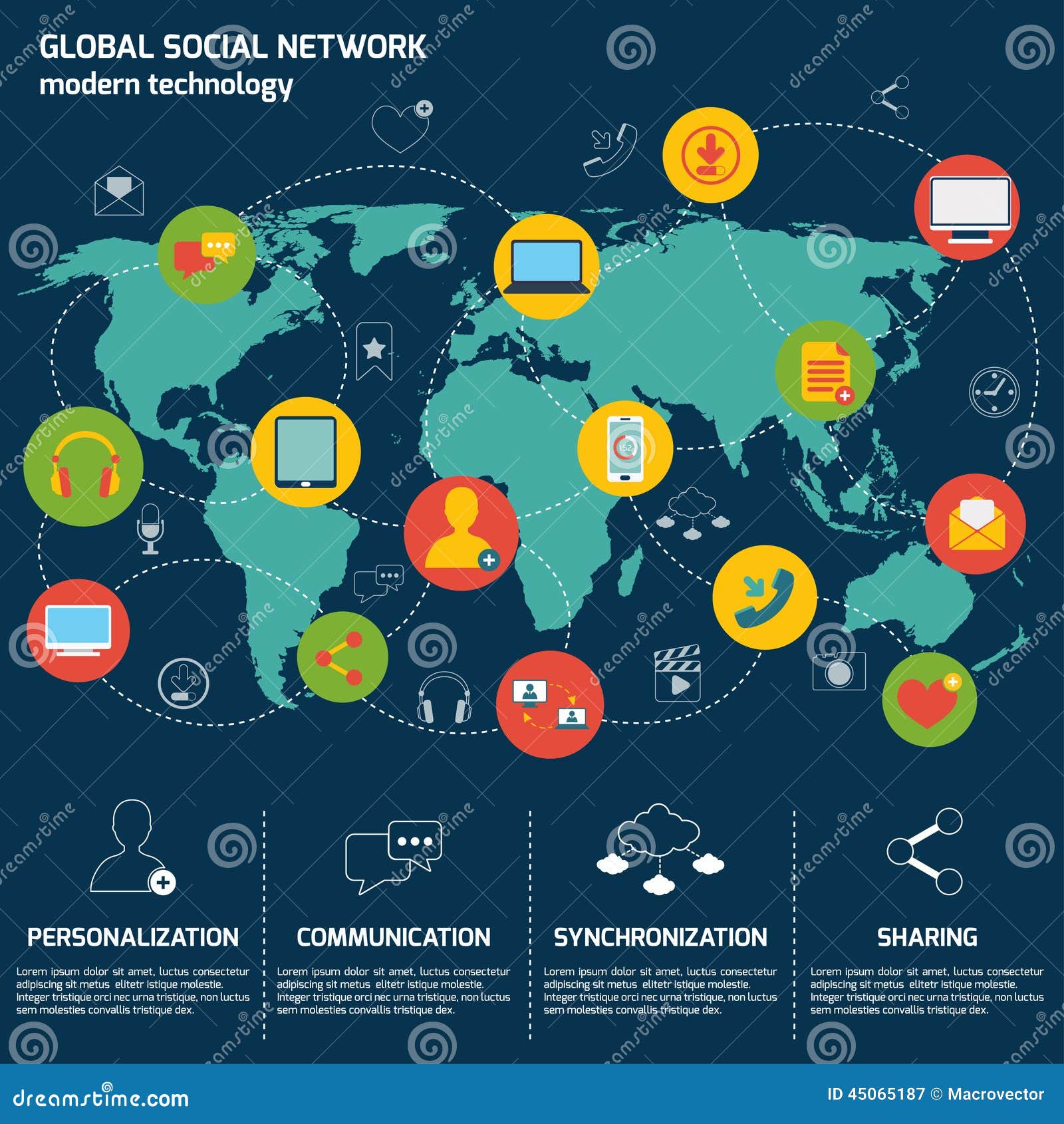 Social Network Infographics Stock Vector - Illustration of application ...