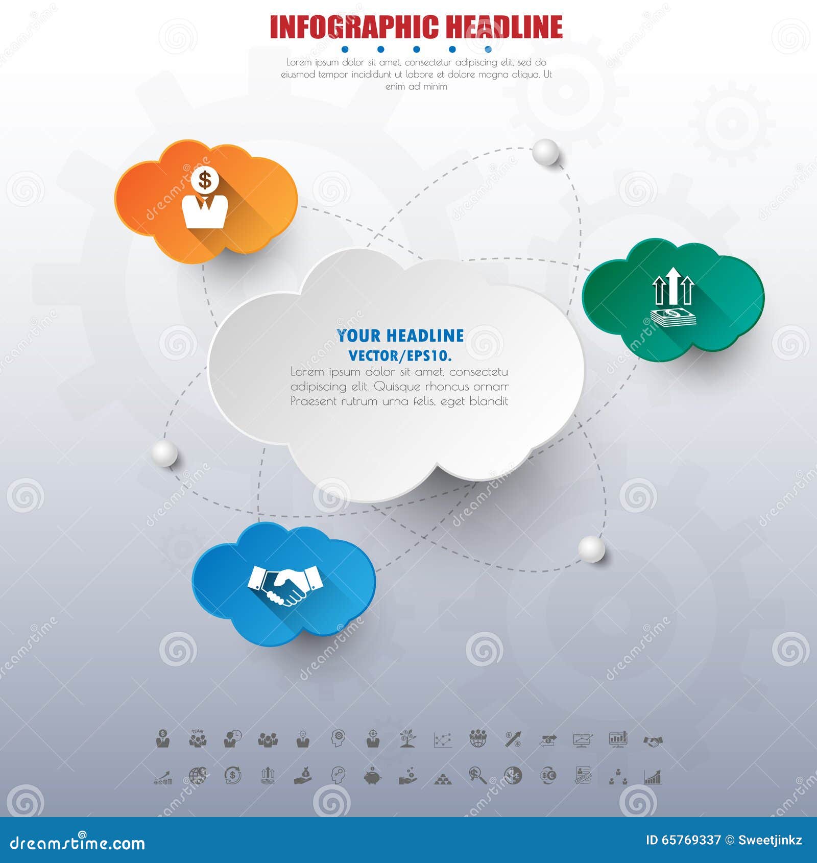 Social Network Infographics with Icons Set. Vector Stock Vector ...