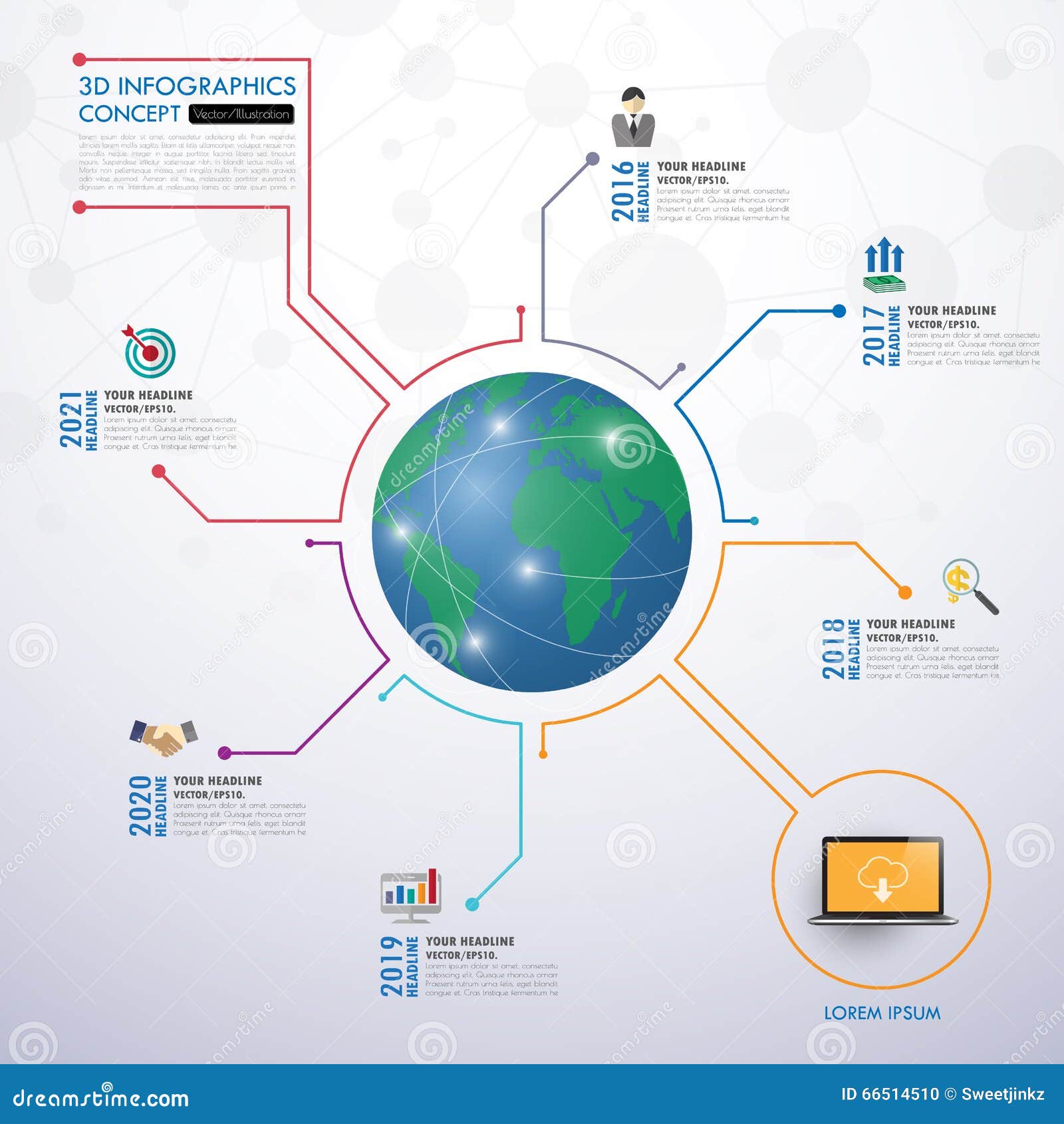 Social Network Infographics with Icons Set. Vector Stock Vector ...