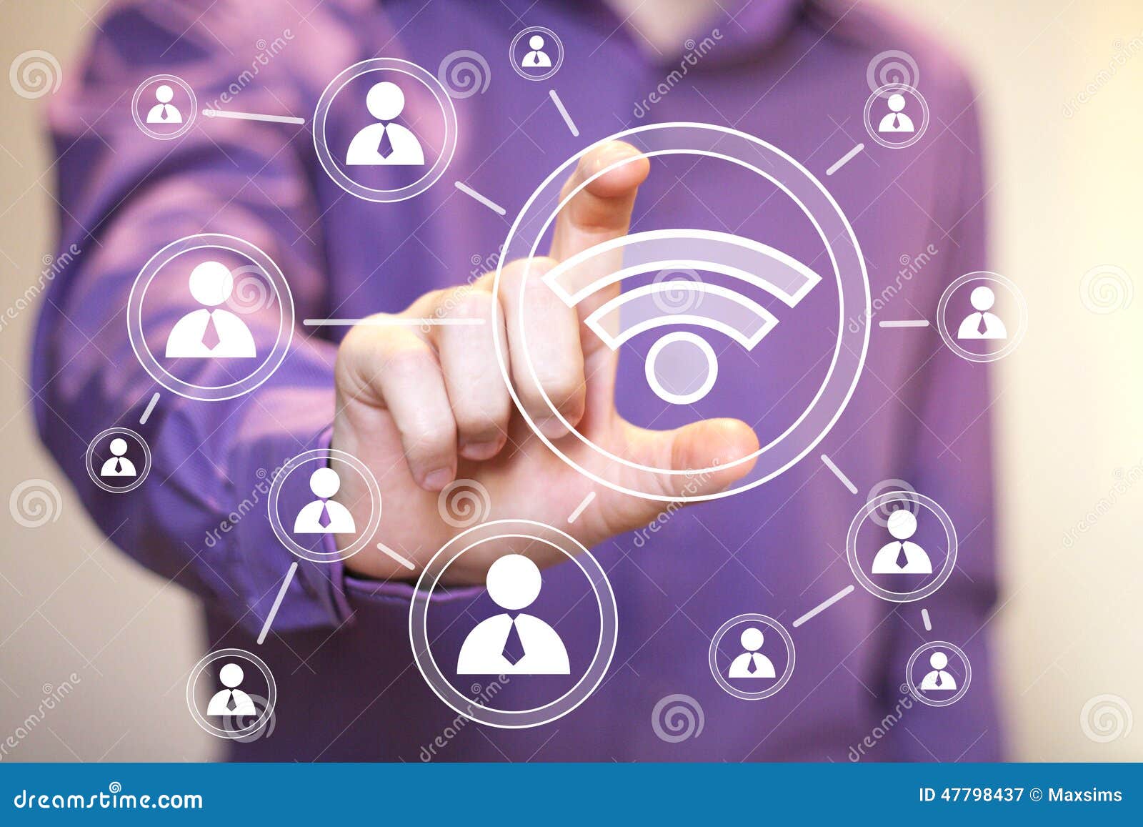 Social Network Interface Businessman Wifi Online Stock Image - Image of ...