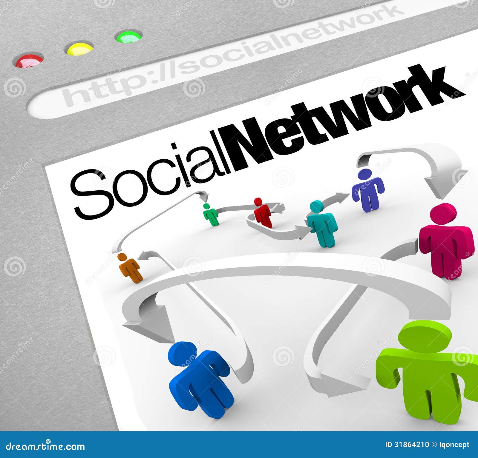Social Network on Internet People Connected by Arrows Stock ...