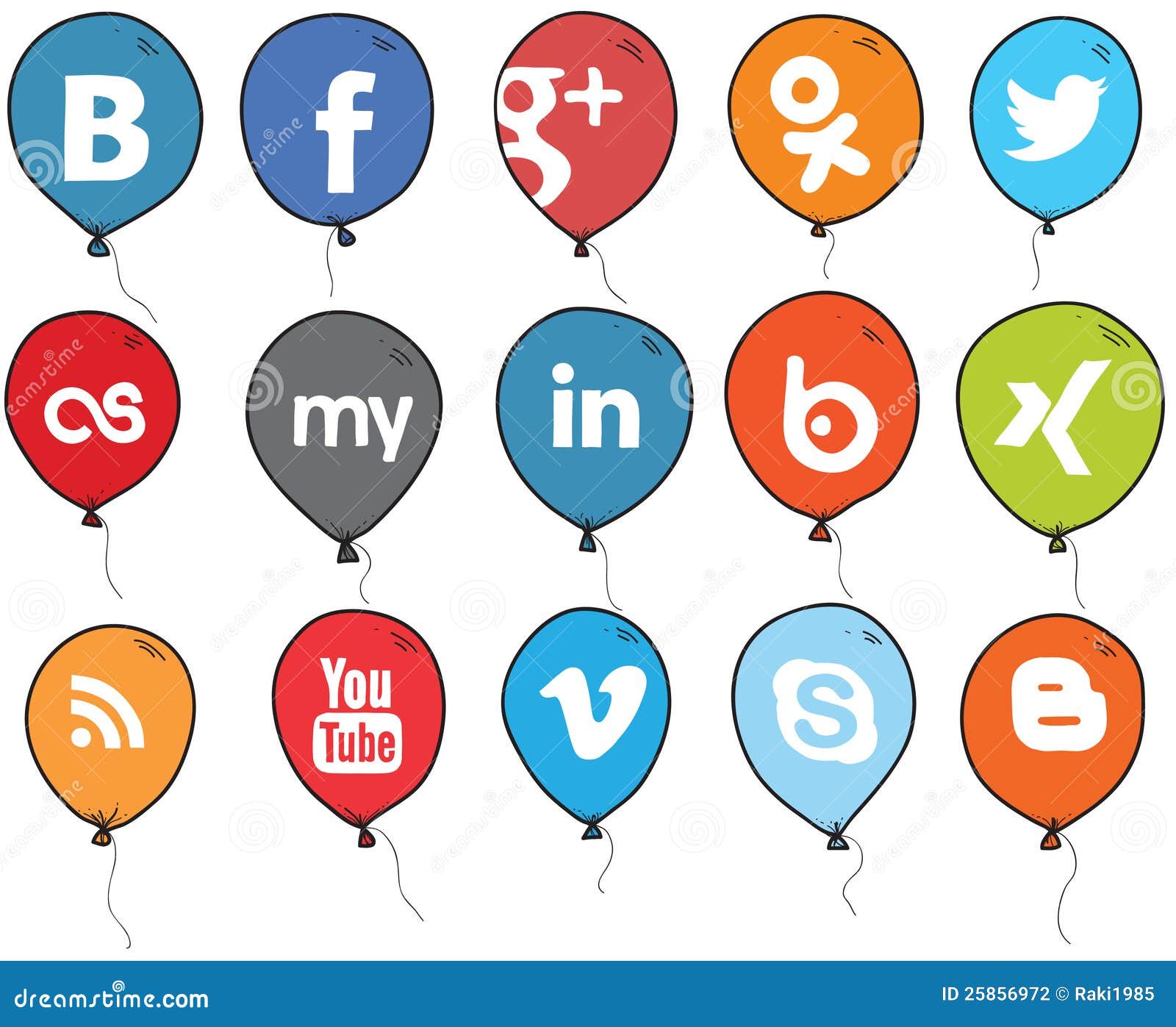 Social Network Logo Balloons Color Editorial Photography - Illustration ...
