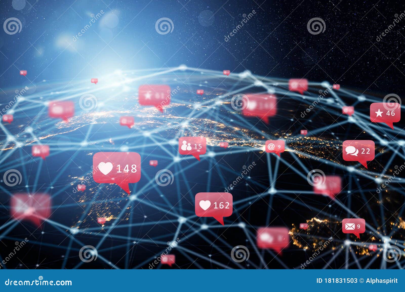 Social Network Map of Italy with Apps Icons Stock Illustration ...