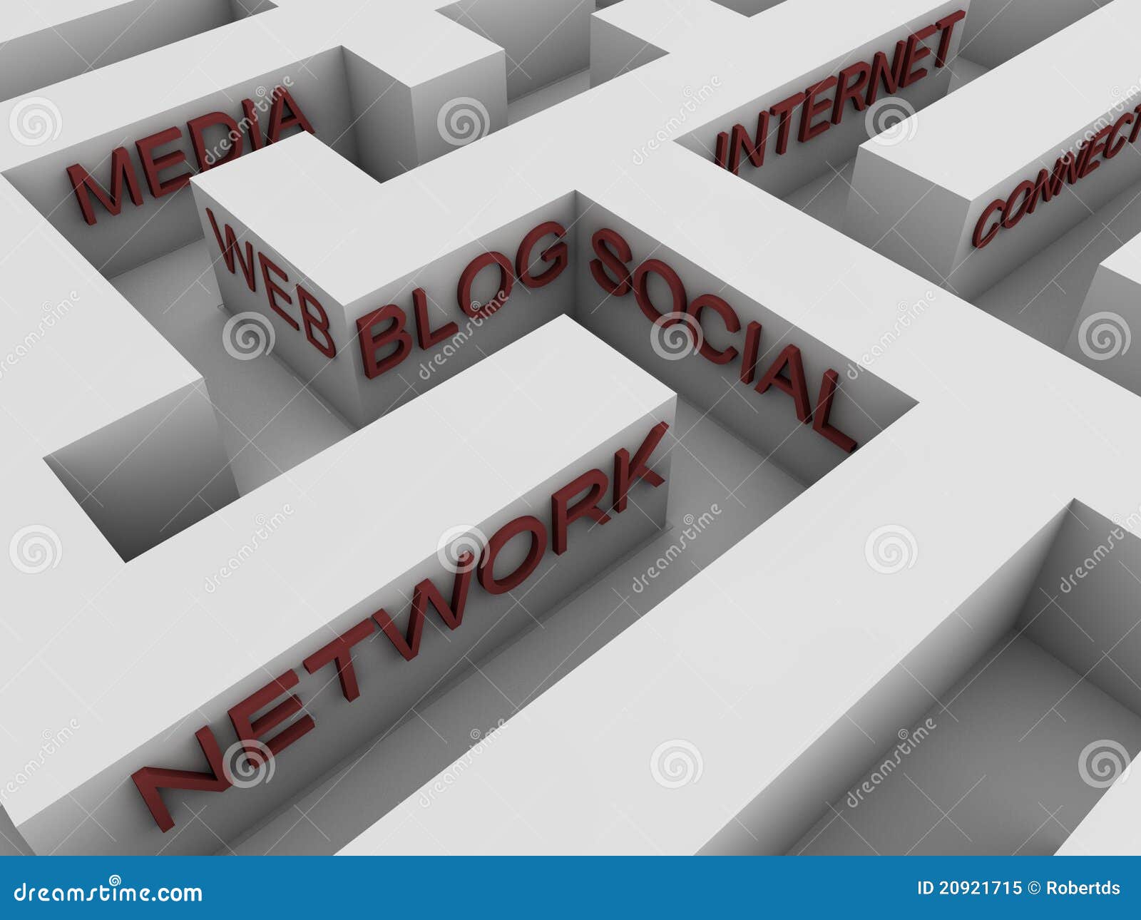 Social network - maze stock illustration. Illustration of words - 20921715