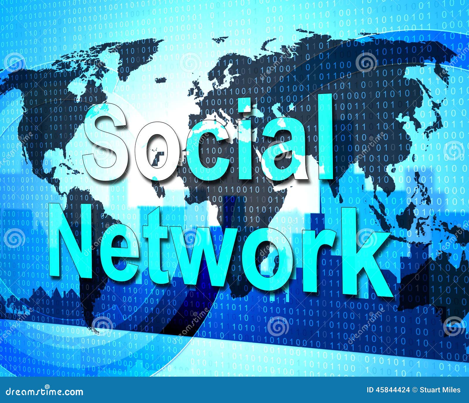 Social Network Means Connecting People and Forums Stock Illustration ...