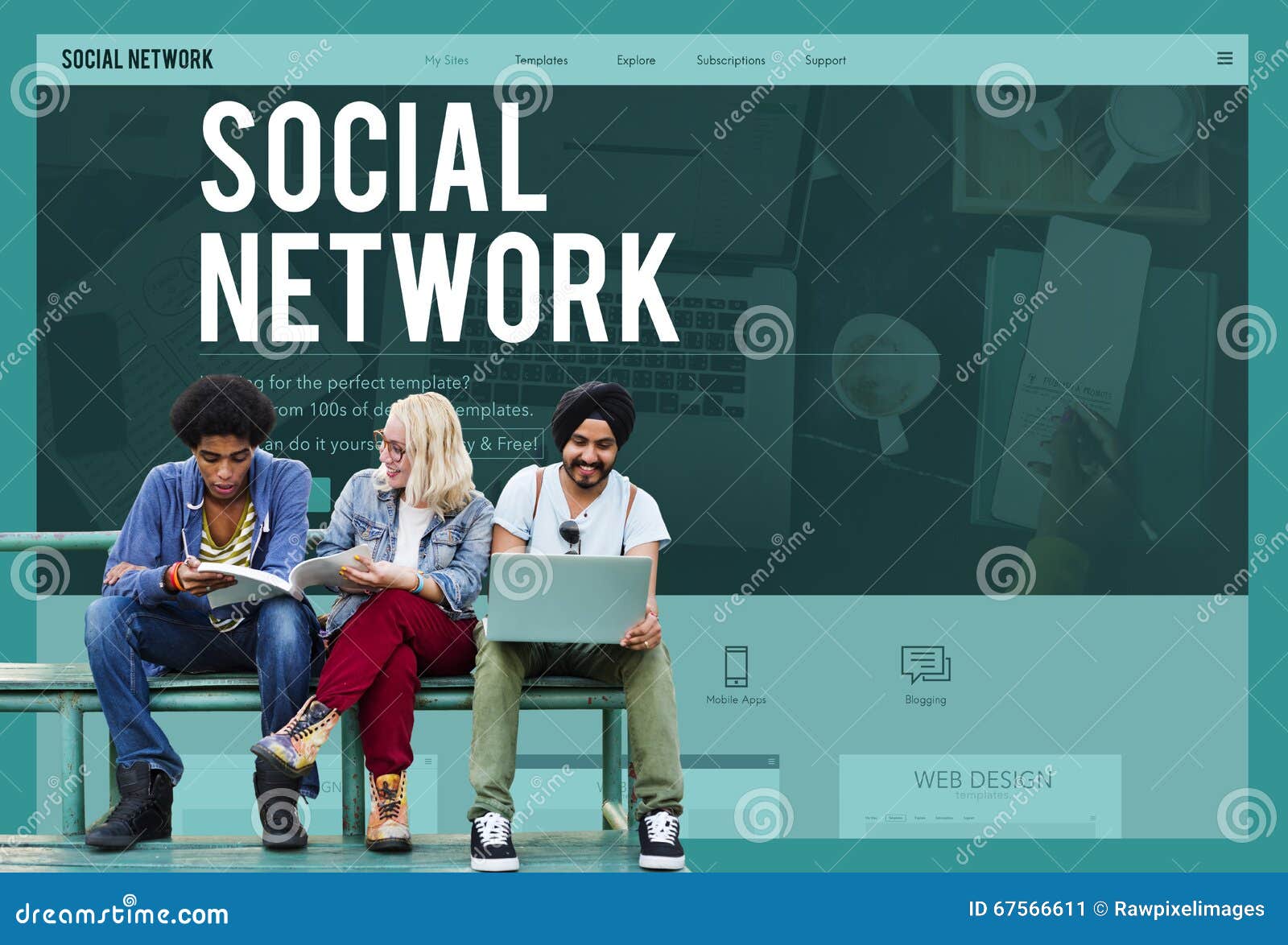 Social Network Media Connection Communication Concept Stock Image ...