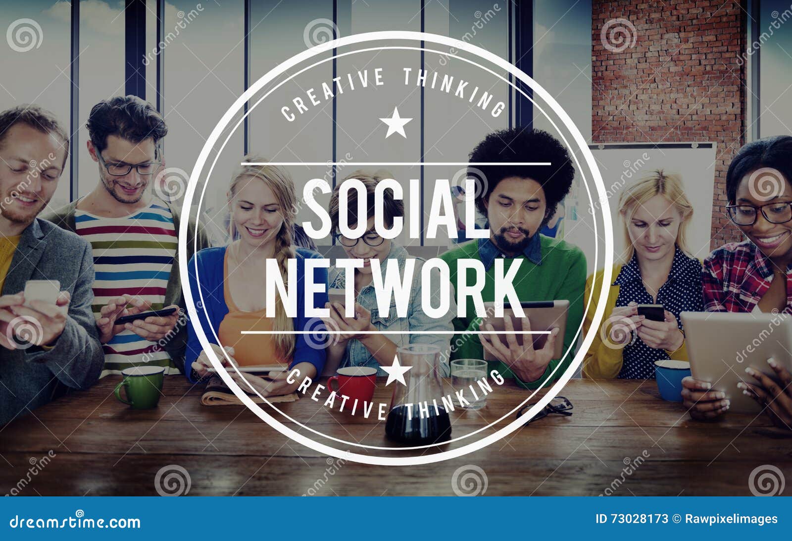 Social Network Media Connection Communication Concept Stock Image ...