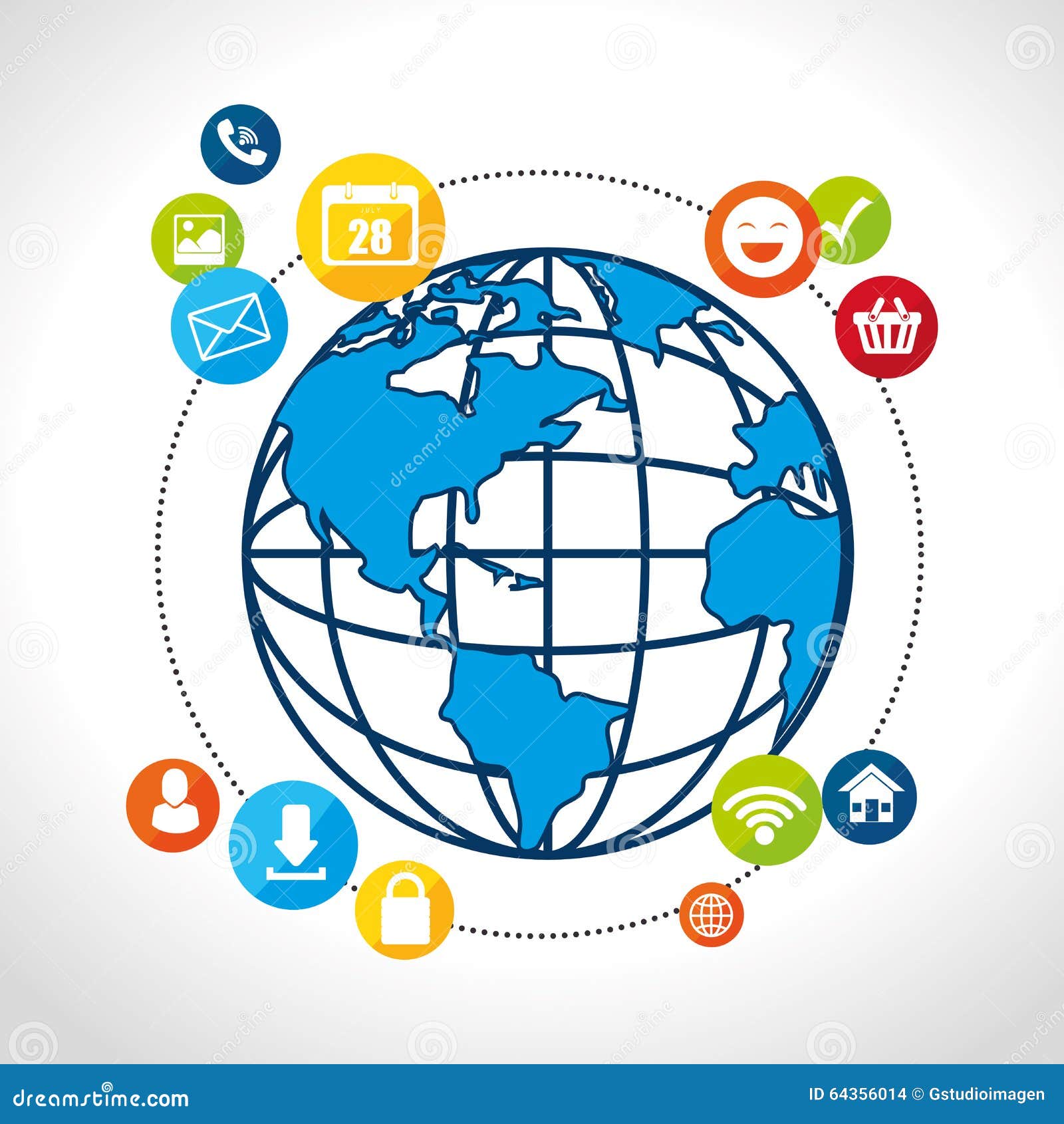 Social network and media stock illustration. Illustration of virtual ...