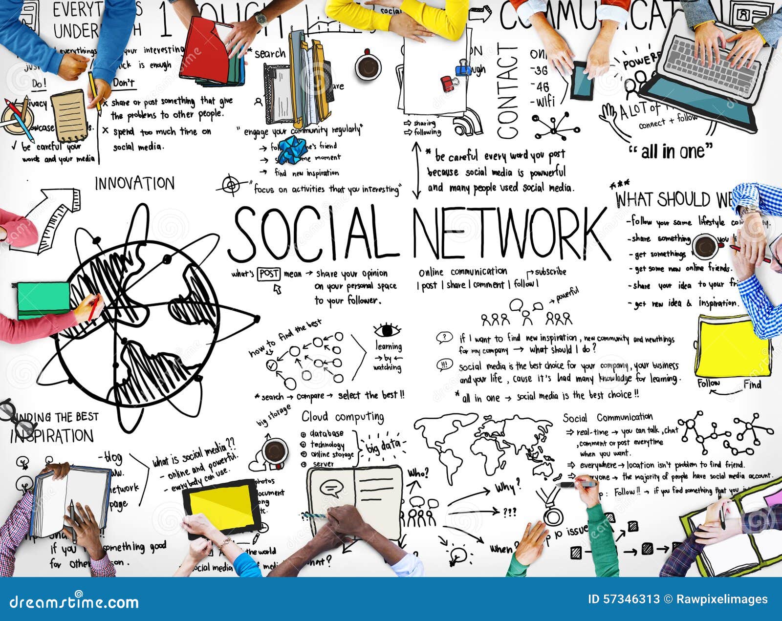 Social Network Media Technology Board Concept Stock Illustration ...