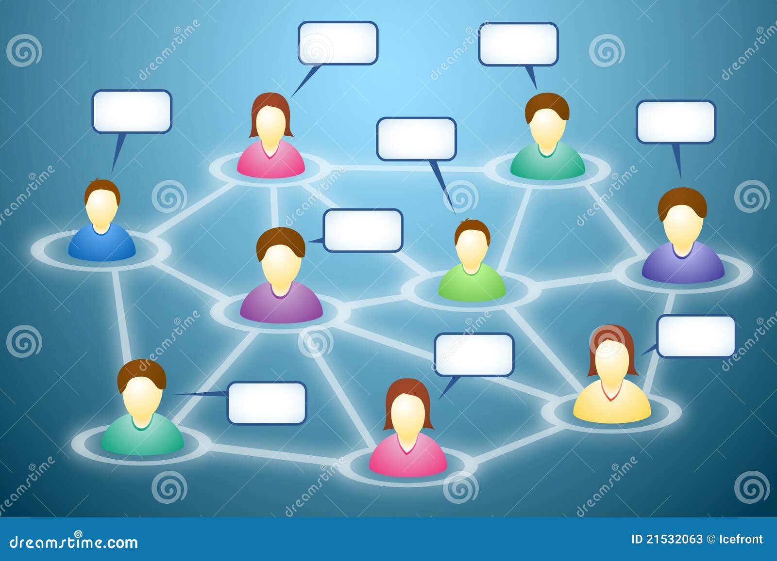 Social Network Members with Text Clouds Stock Vector - Illustration of ...