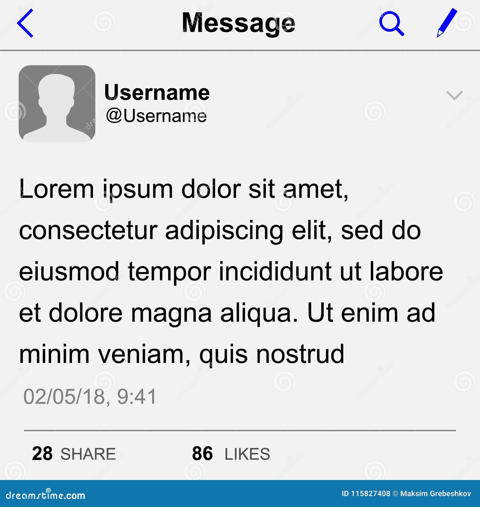 Social Network Message Frame Interface Stock Vector - Illustration of ...