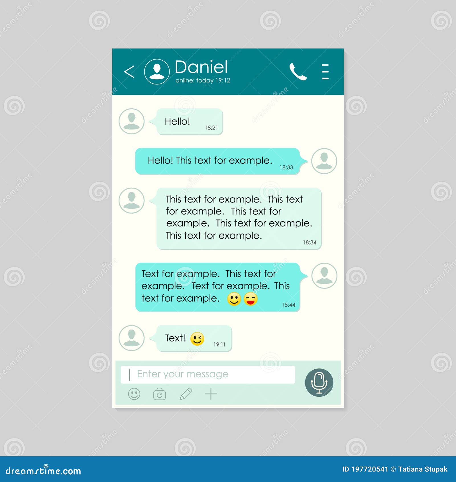 Social Network Messenger Concept Frame Template Vector Illustration ...