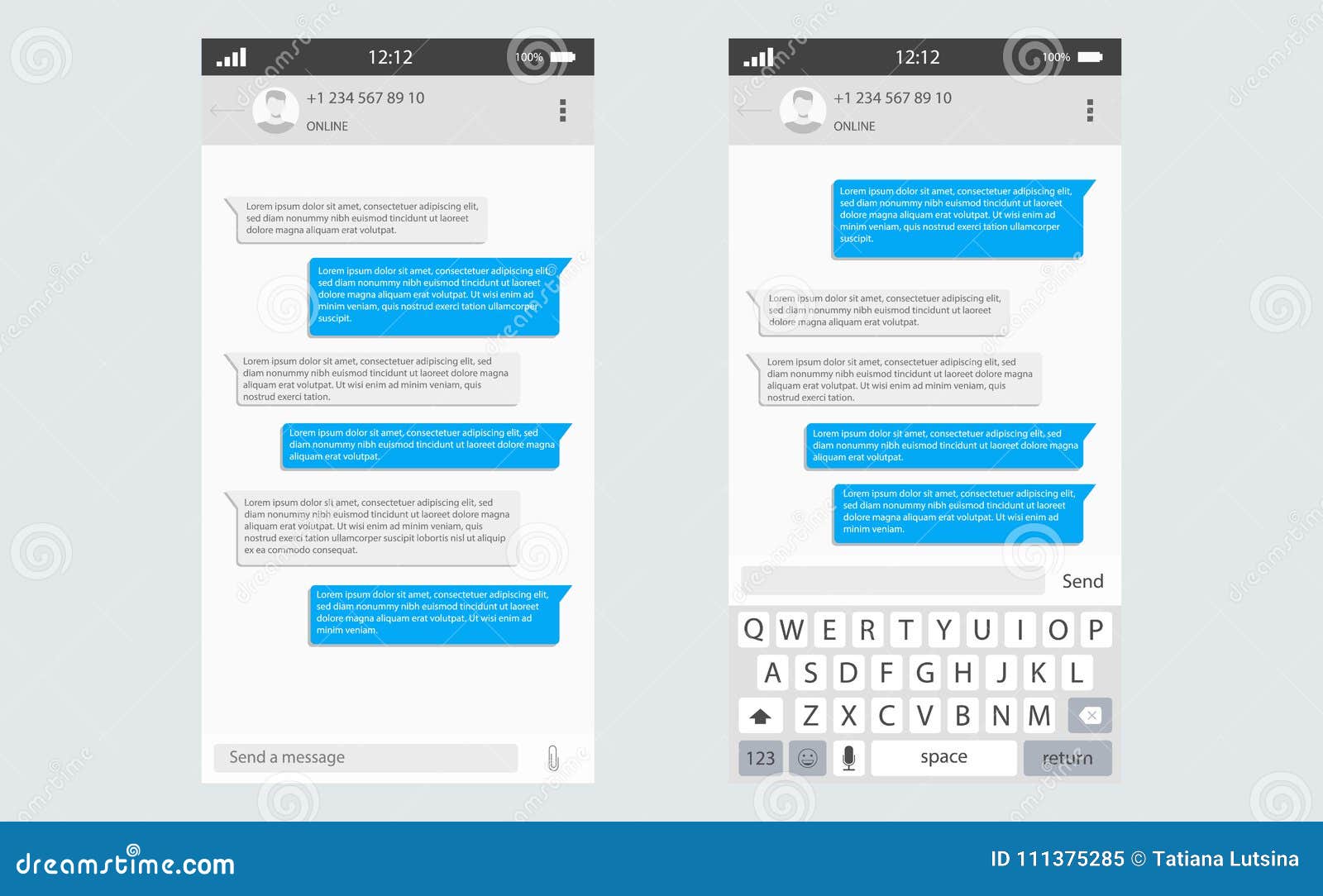 Social Network Messenger Concept Frame Vector Illustration Stock Vector ...