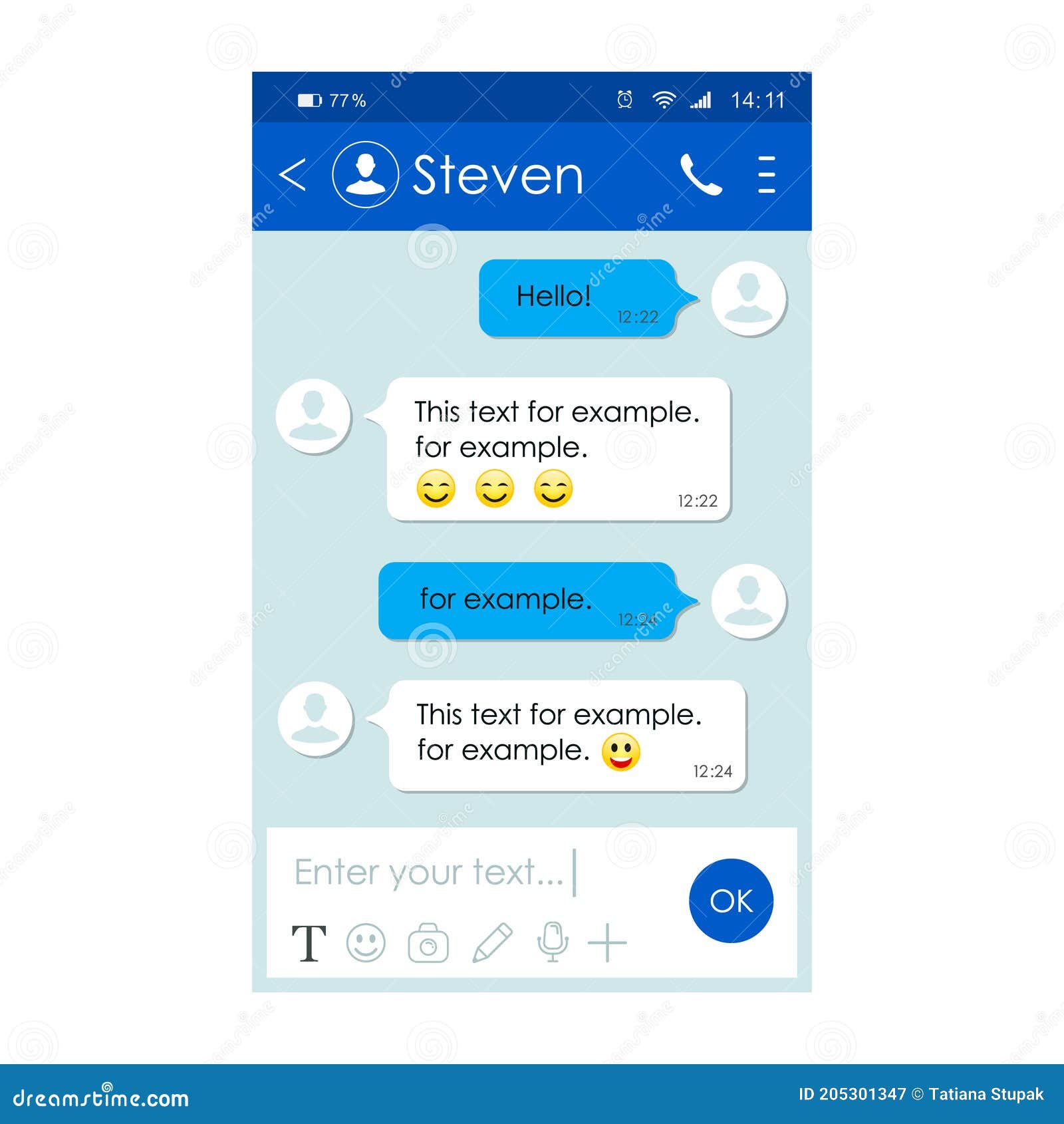 Social Network Messenger Concept Frame, Vector Isolated Template ...