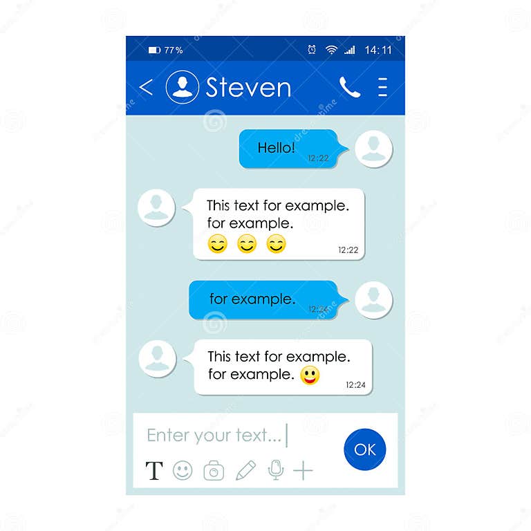 Social Network Messenger Concept Frame, Vector Isolated Template ...