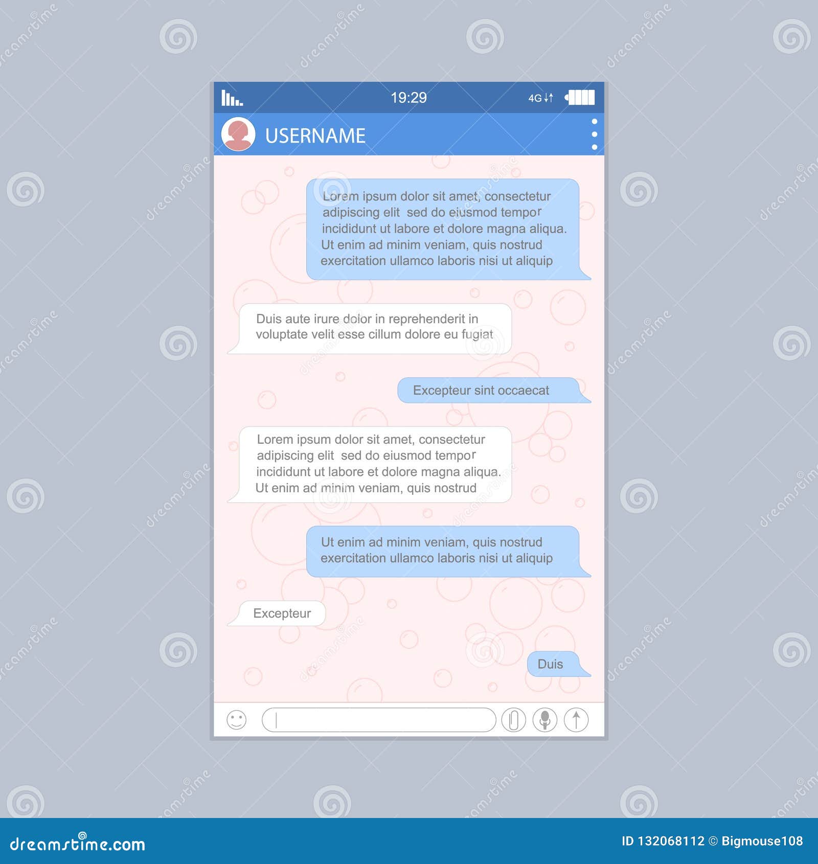Social Network Messenger Form for Web and App Graphic Design. Vector ...