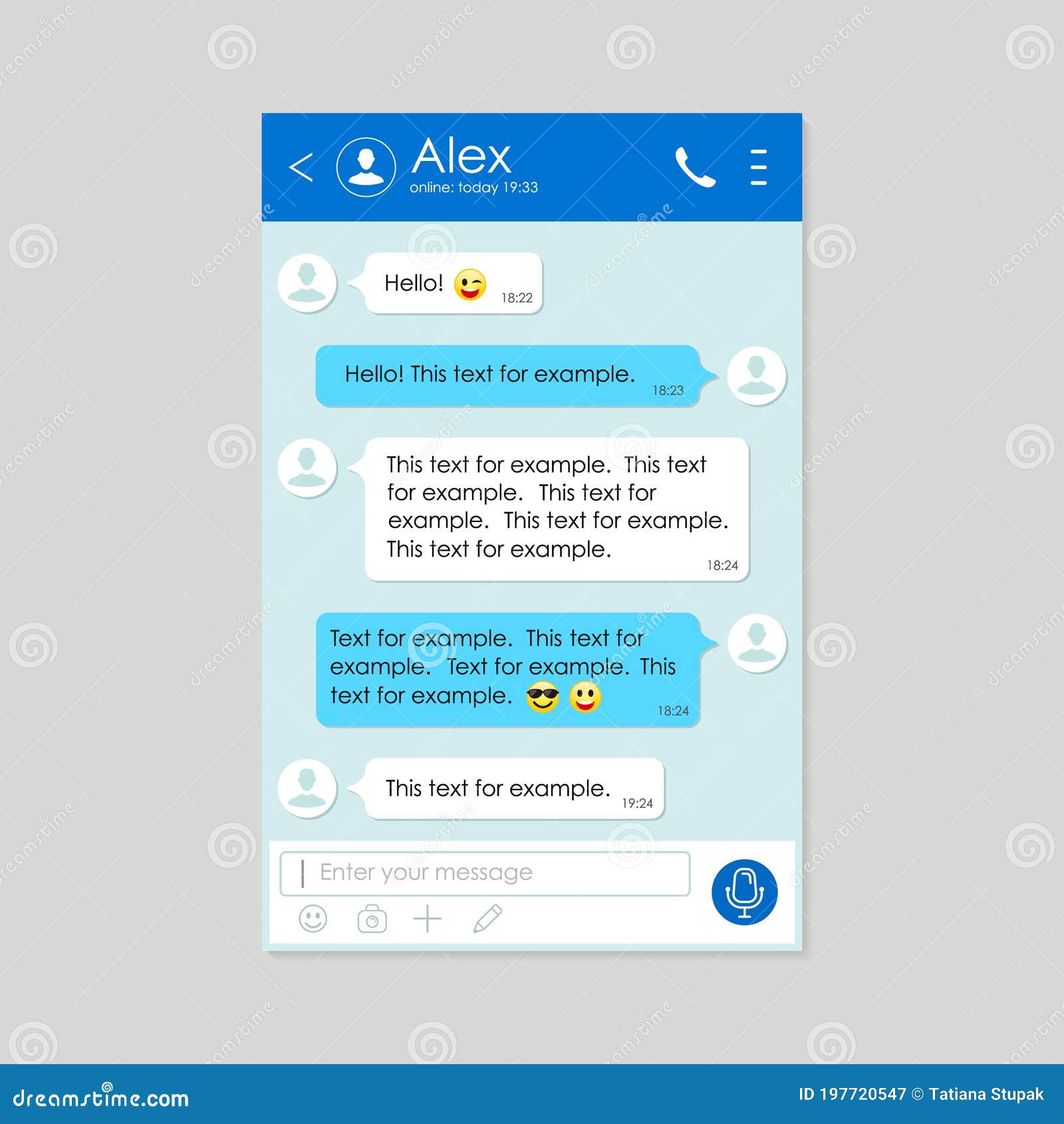 Social Network Messenger Frame Template Vector Illustration Stock ...