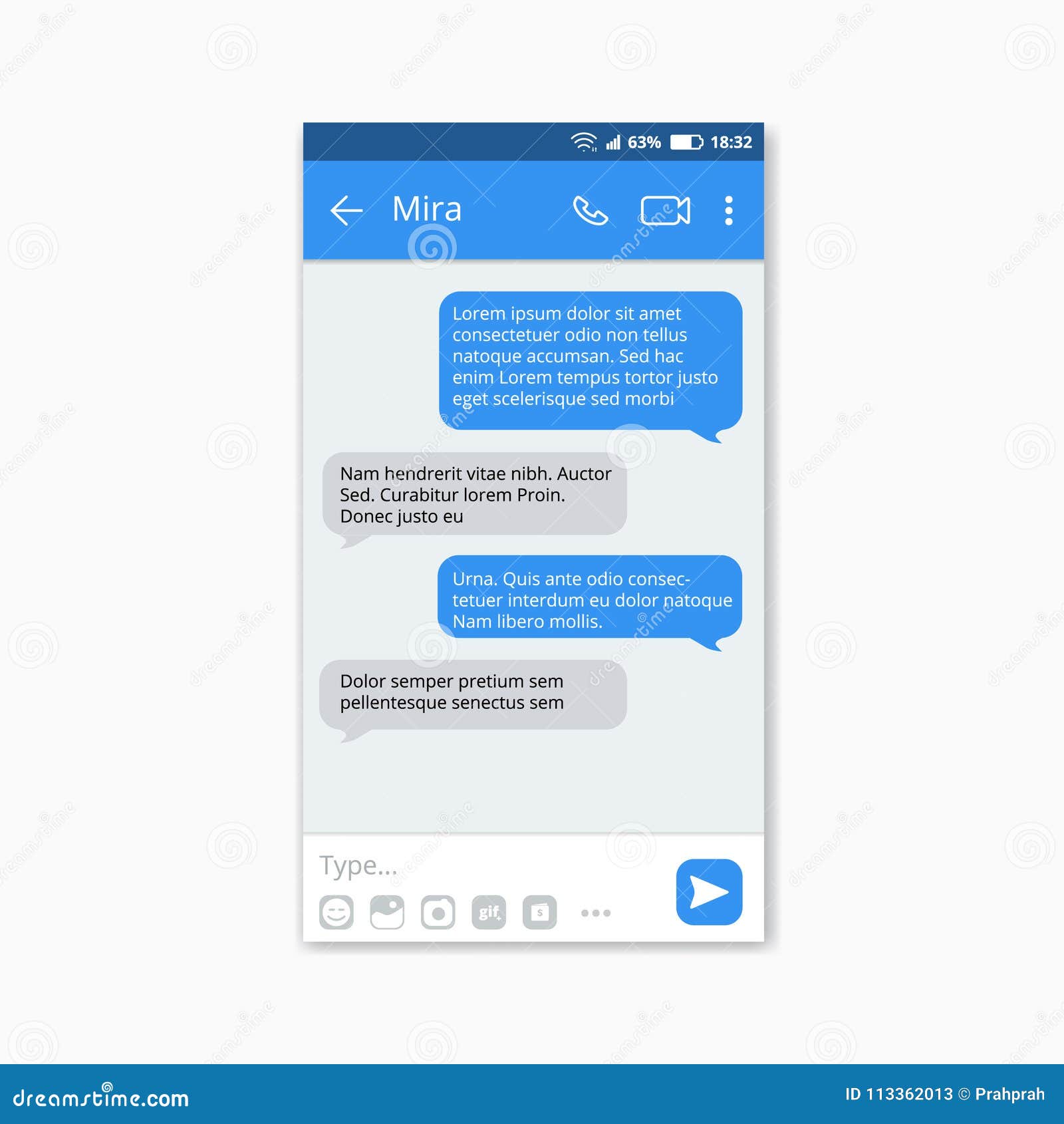 Social Network Messenger Screen Frame Stock Illustration - Illustration ...