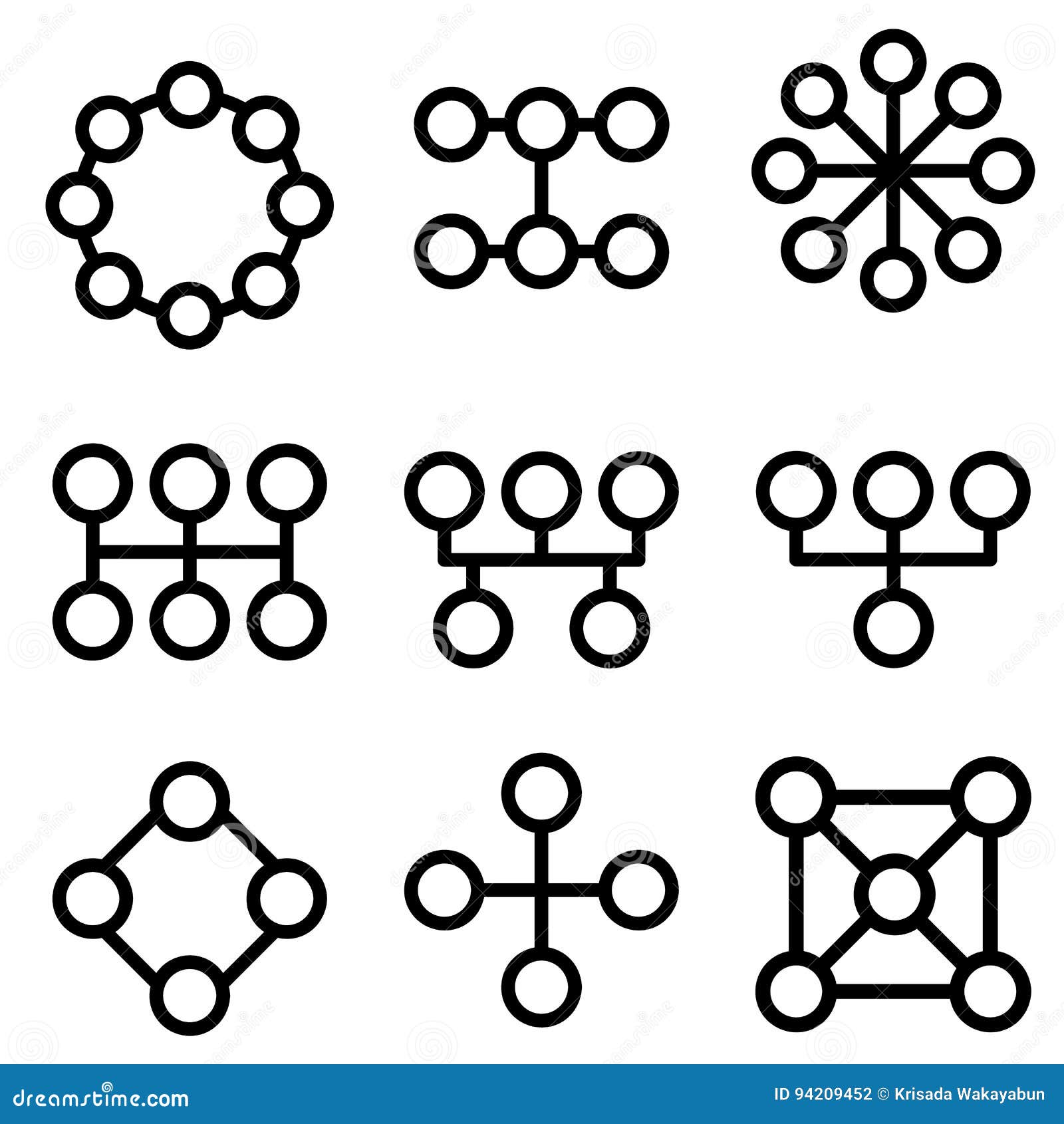 Social Network in Minimal Style Icons Vector Eps10 Set . Stock Vector ...