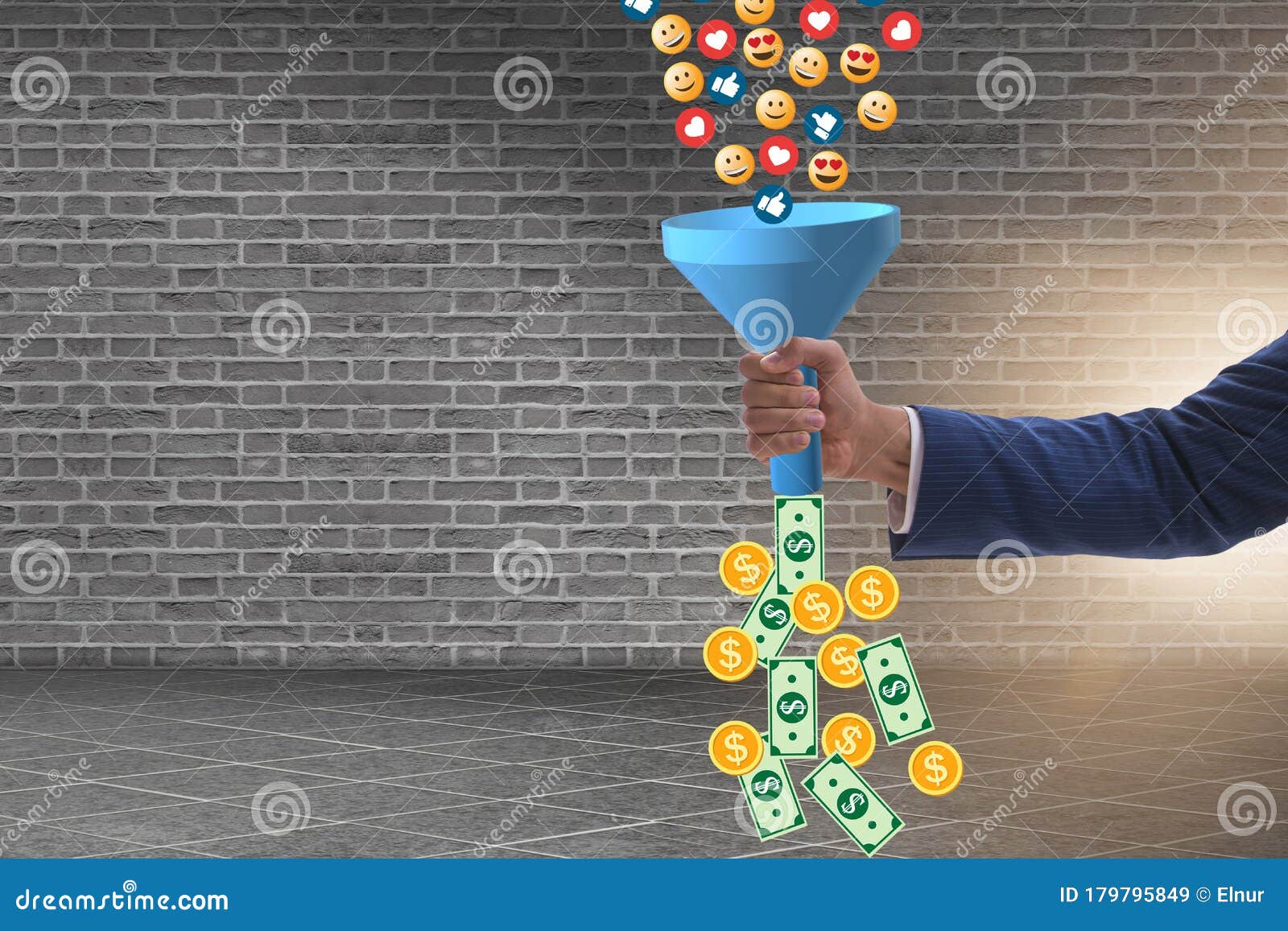 Social Network Monetization Concept with Businessman Stock Image ...