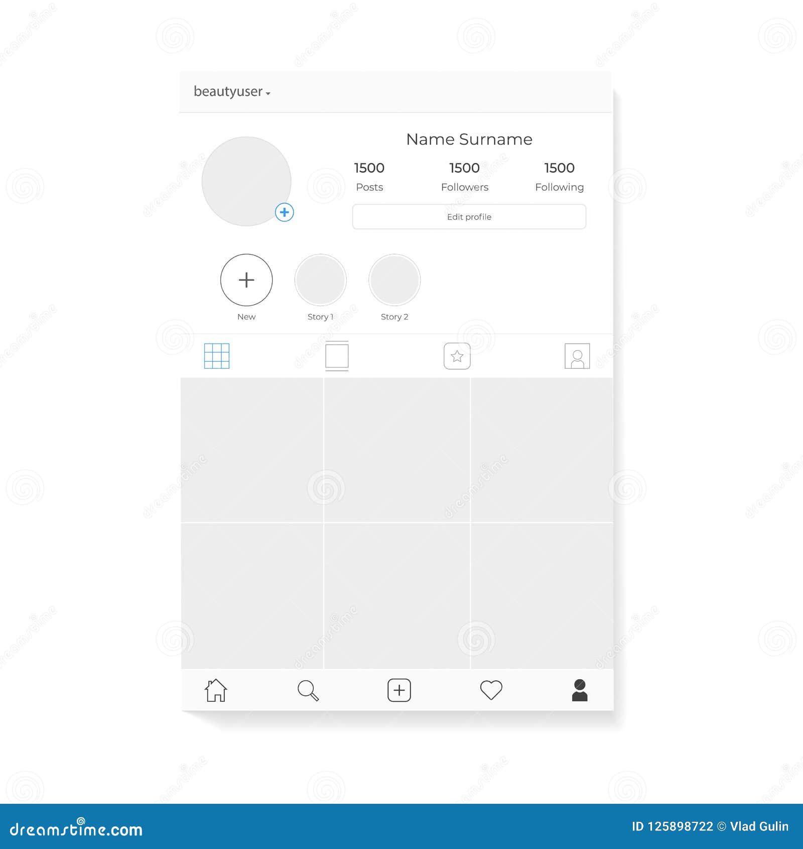 Social Network Page. Realistic Modern Design. Vector Illustration Stock ...