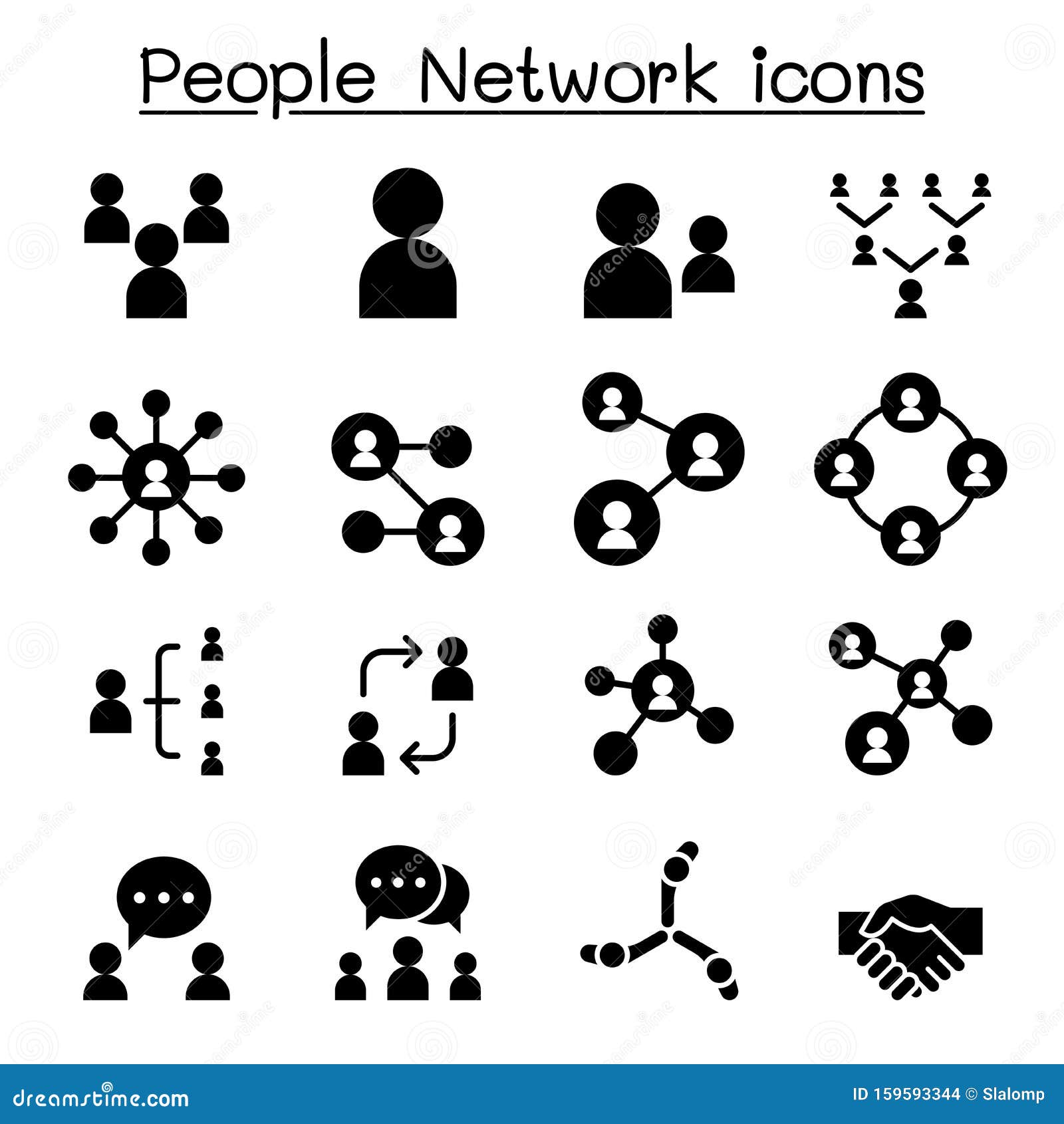 Social Network, People Network Icon Set Stock Vector - Illustration of ...