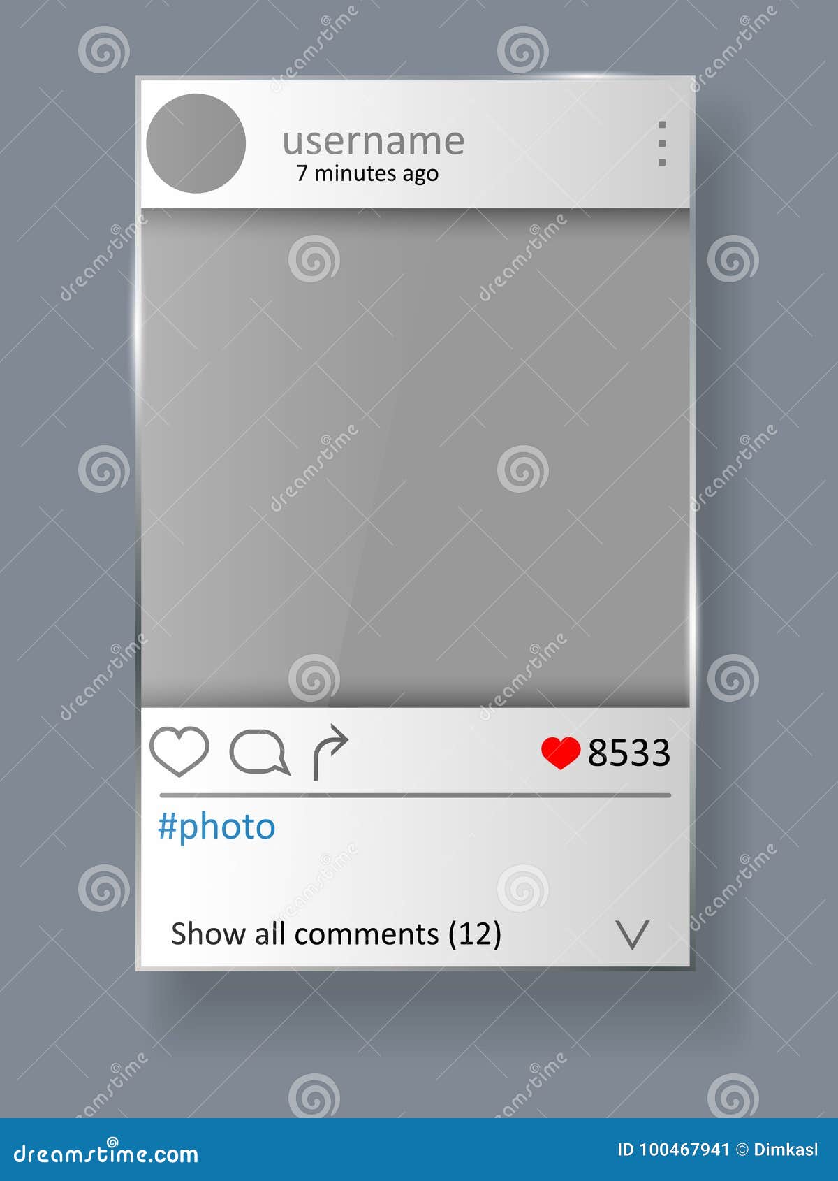 Social Network Post and Photo Frame. Stock Vector - Illustration of ...