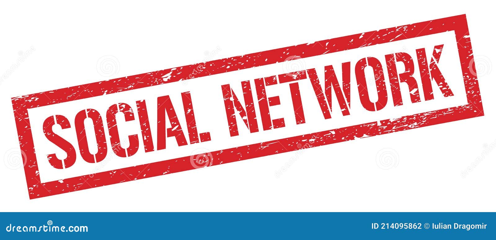 SOCIAL NETWORK Red Grungy Rectangle Stamp Stock Illustration ...