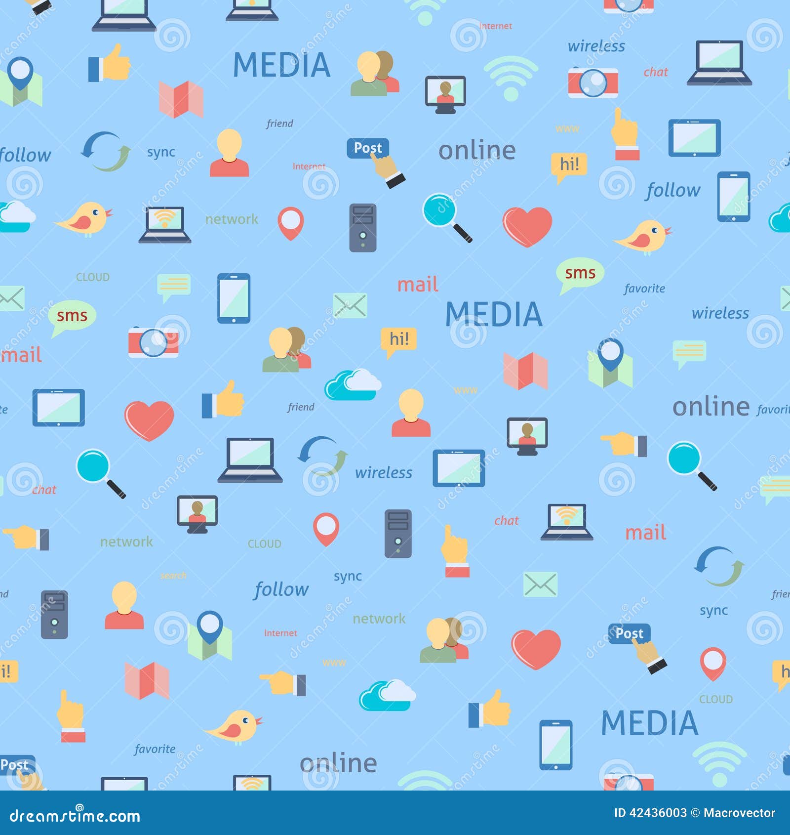 Social network seamless stock vector. Illustration of cover - 42436003