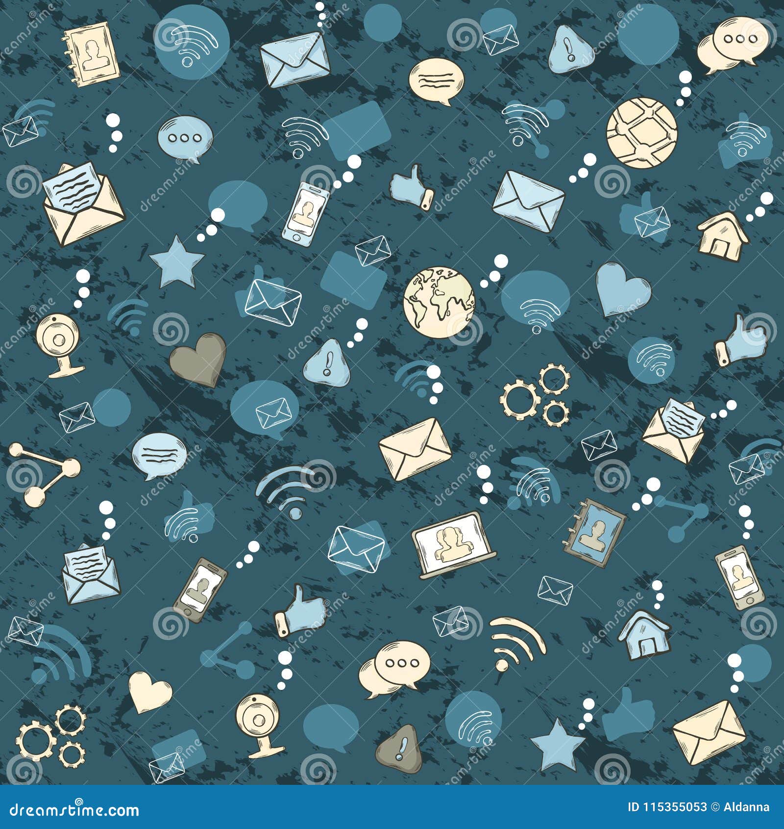 Social Network Seamless Pattern Stock Vector - Illustration of graphic ...