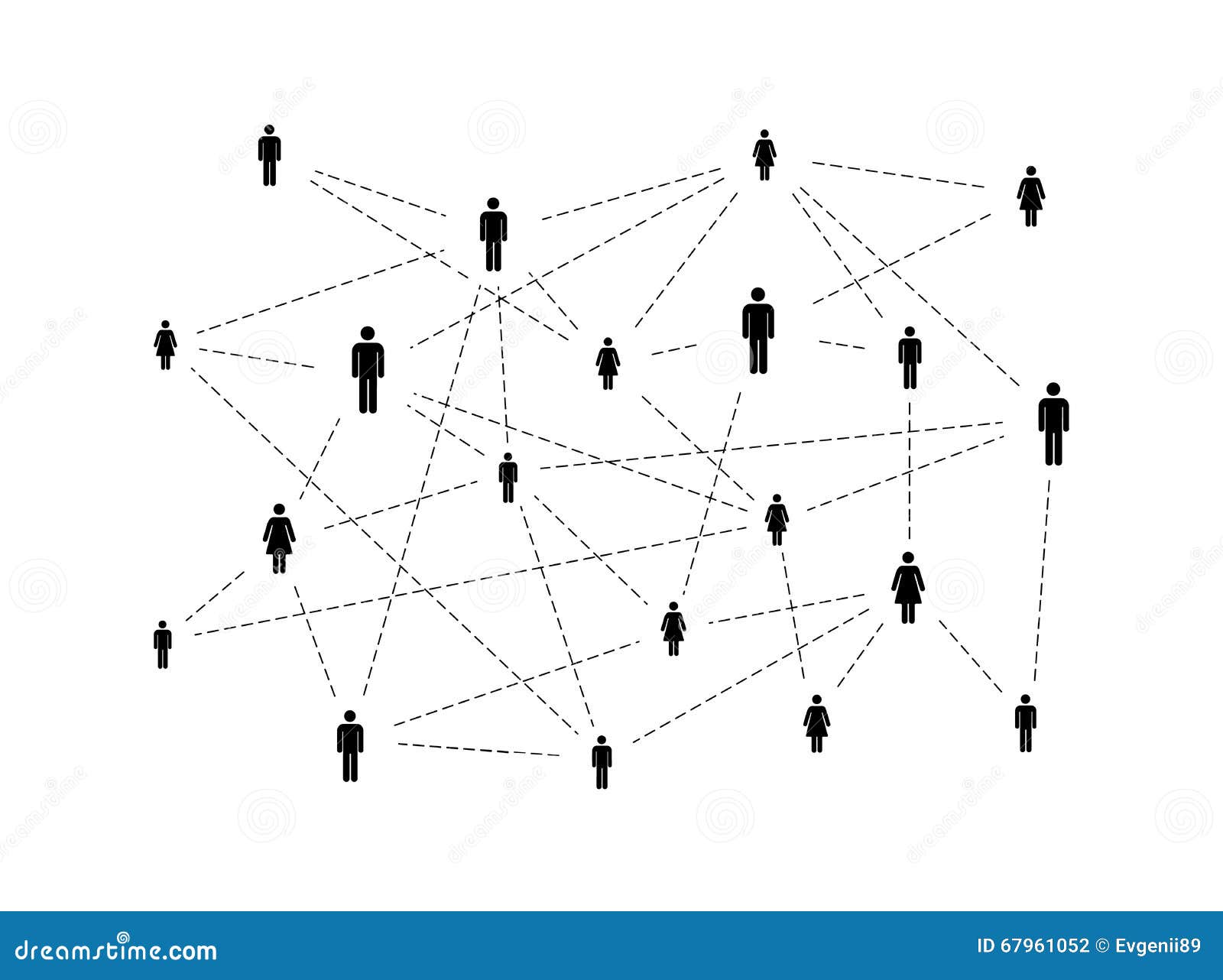 Social Network with Simple People Icons Isolated on White Stock Vector ...