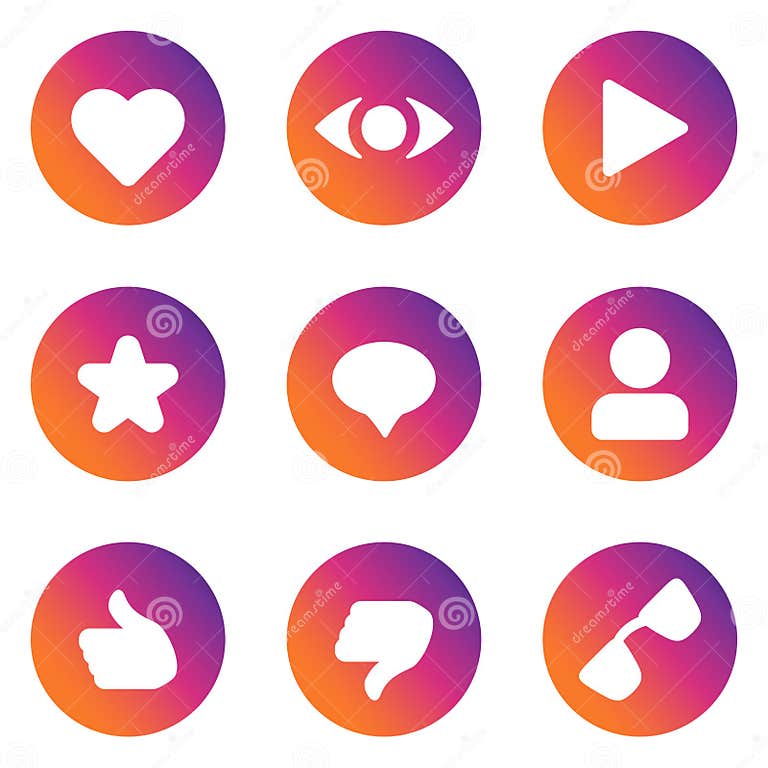 Social Network Vector Icons. Stock Vector - Illustration of like ...