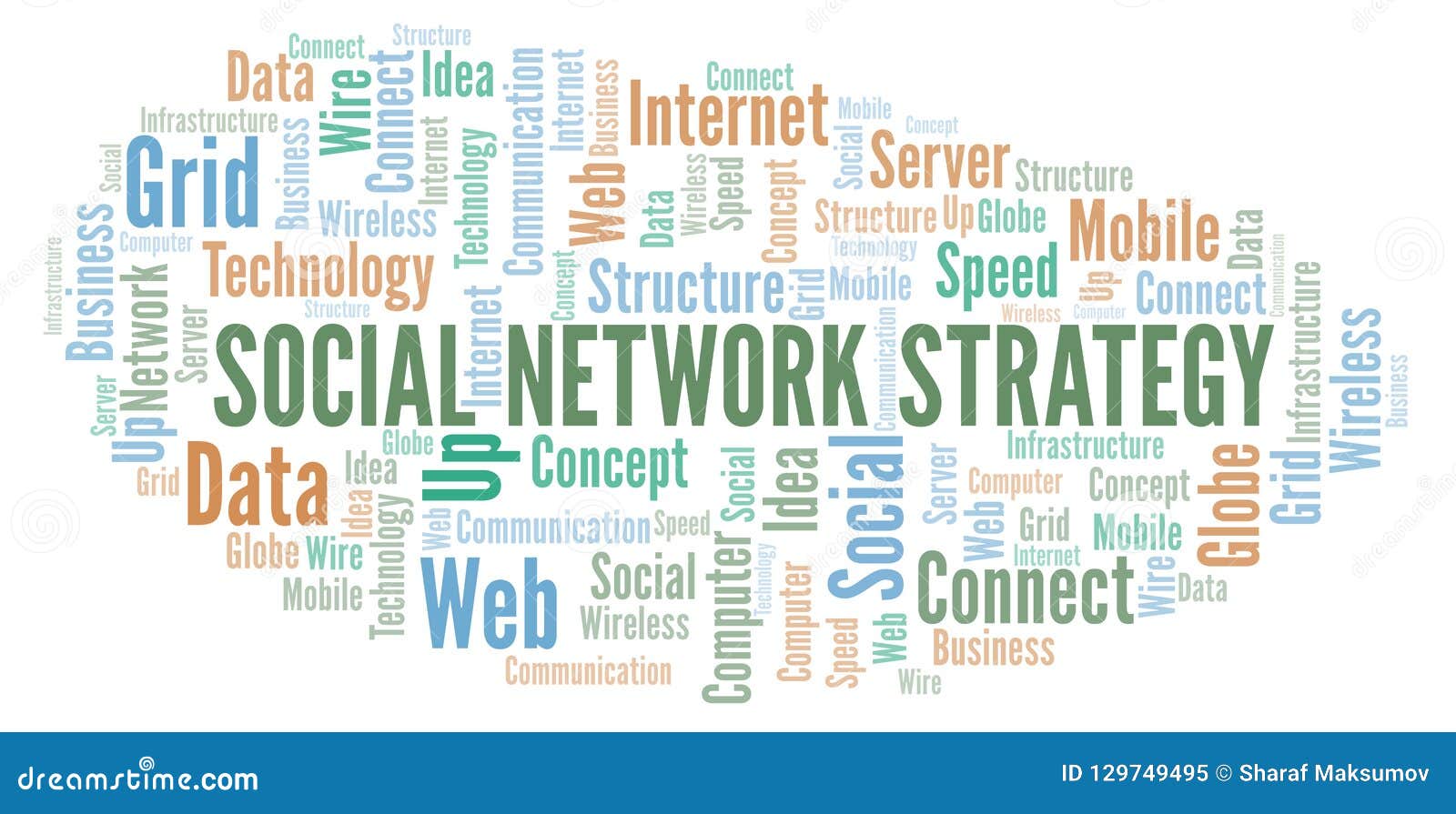 Social Network Strategy Word Cloud. Stock Illustration - Illustration ...