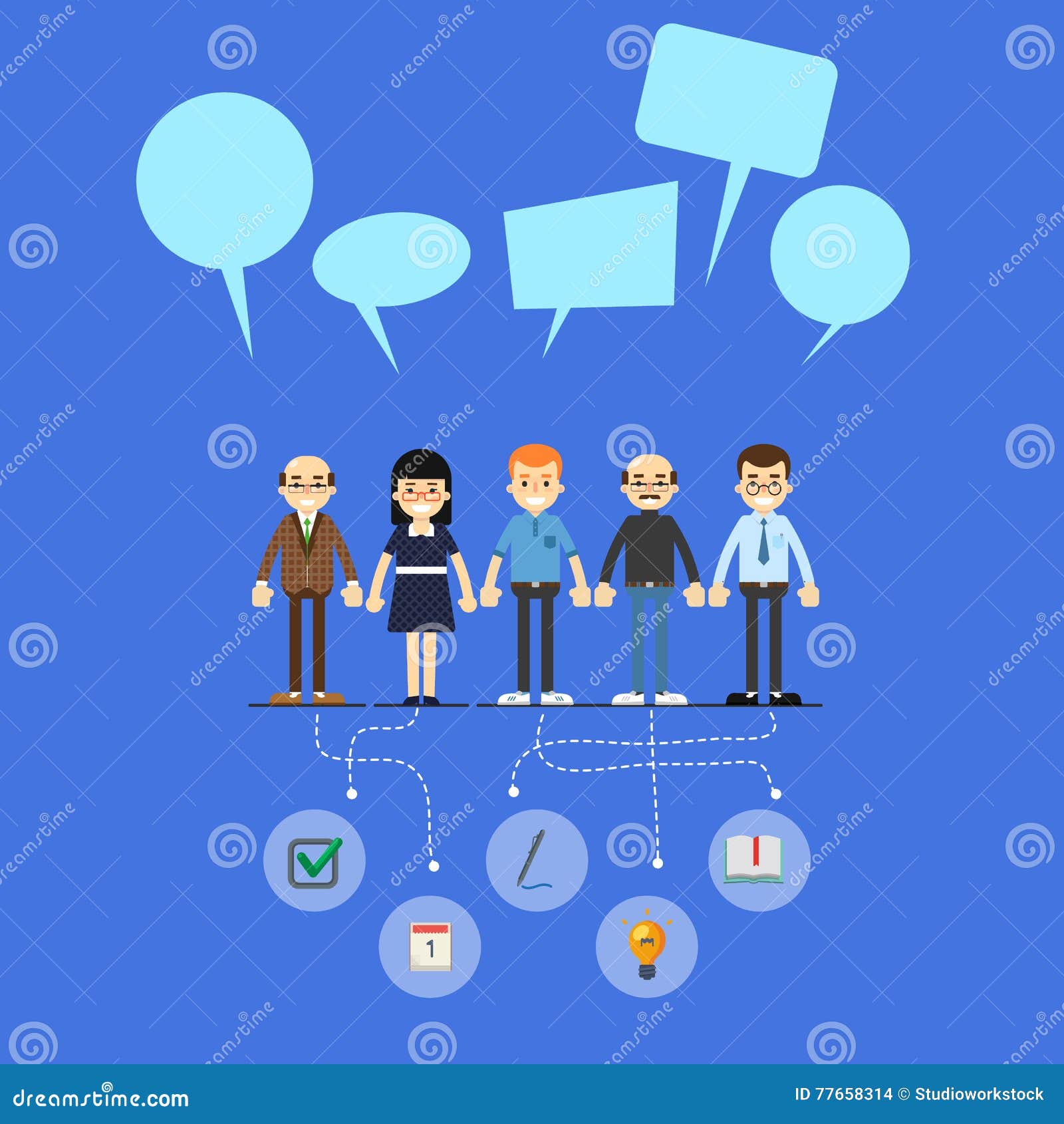Social Network and Teamwork Banner Stock Vector - Illustration of process, information: 77658314