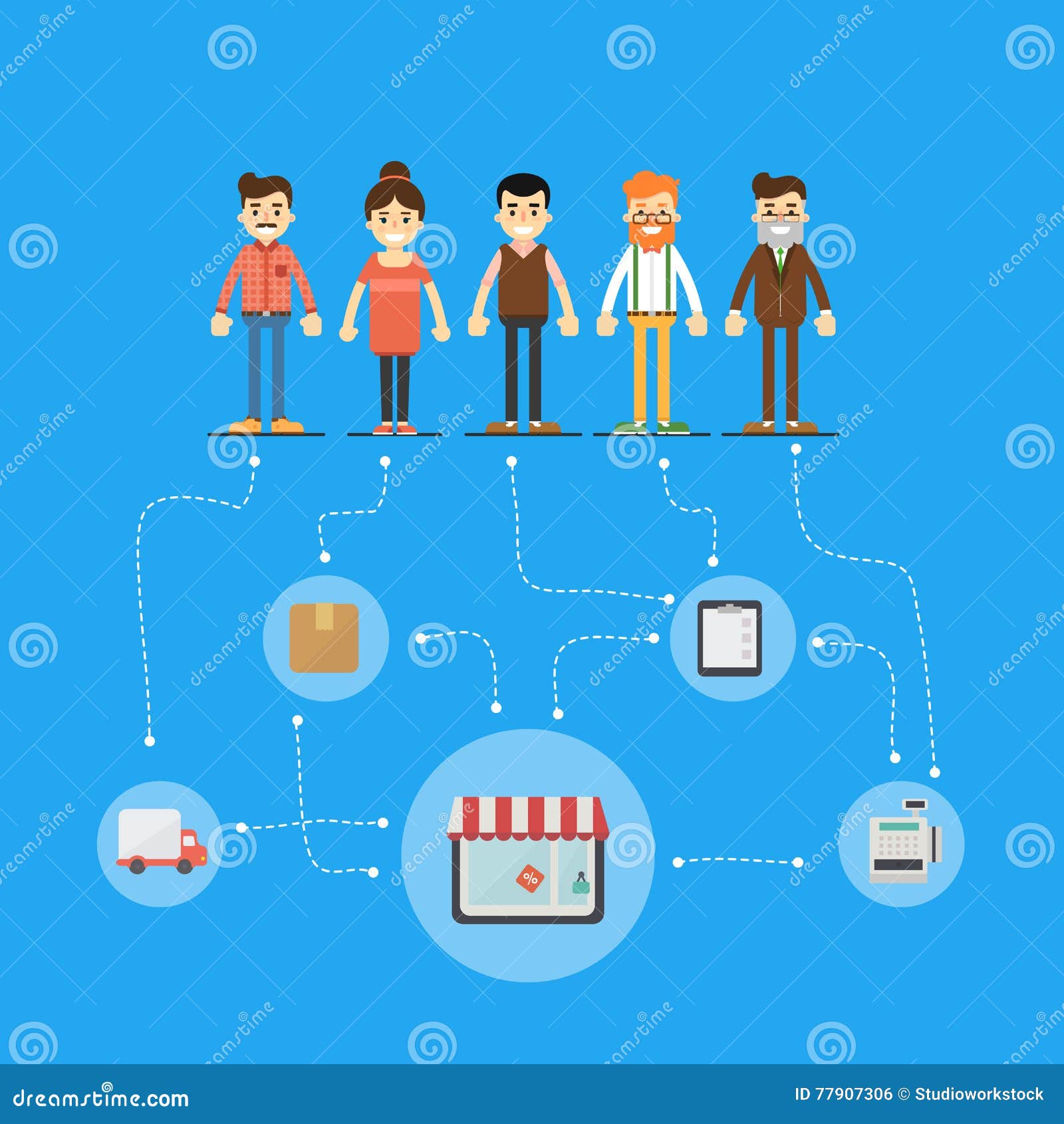 Social Network and Teamwork Banner Stock Vector - Illustration of ...