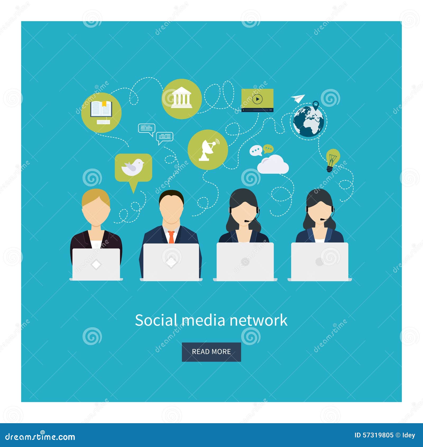 Social Network and Teamwork Concept for Web and Stock Vector ...