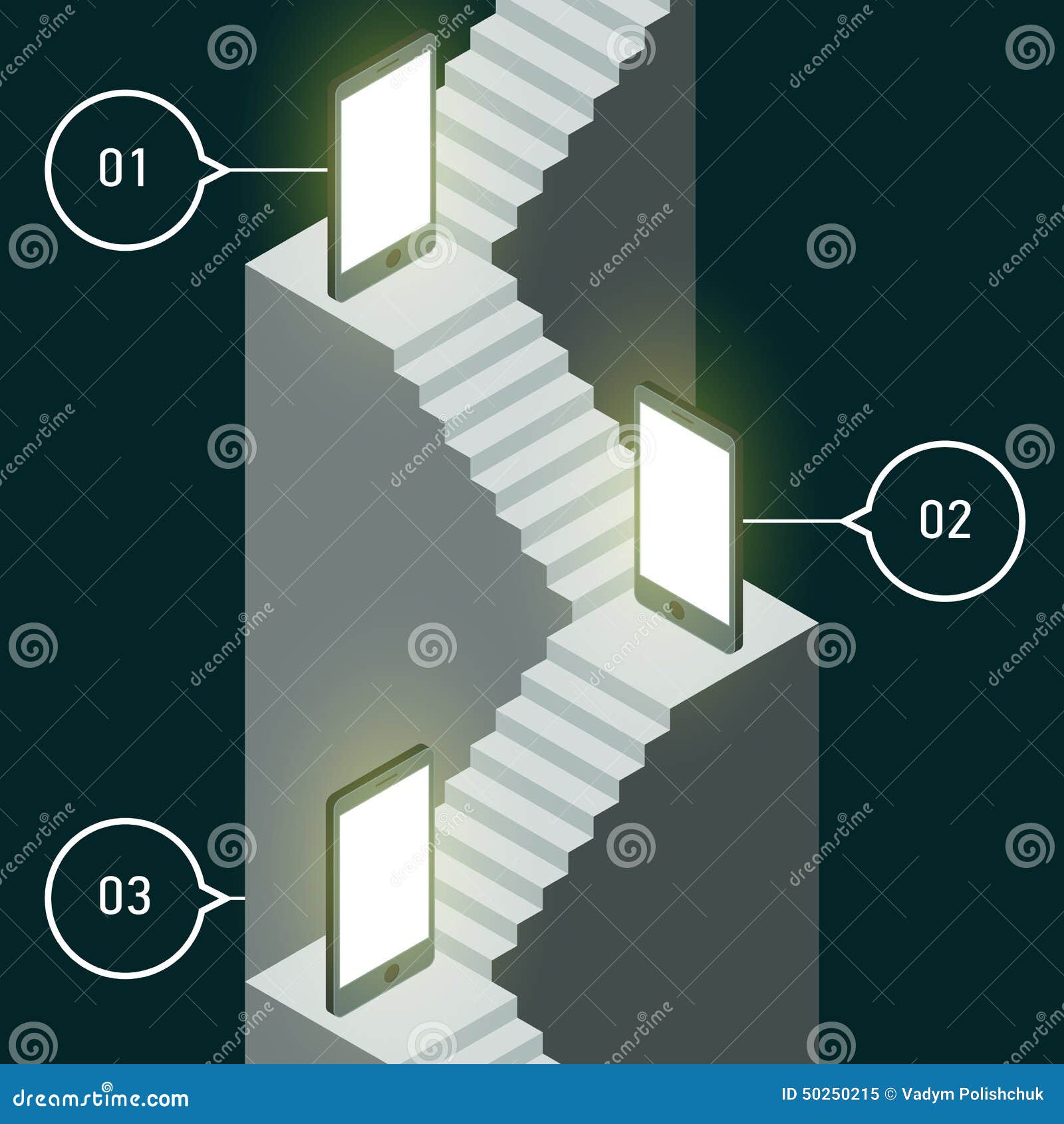 Social Network and Technology Concept. Mobile Device in Flat Isometric ...
